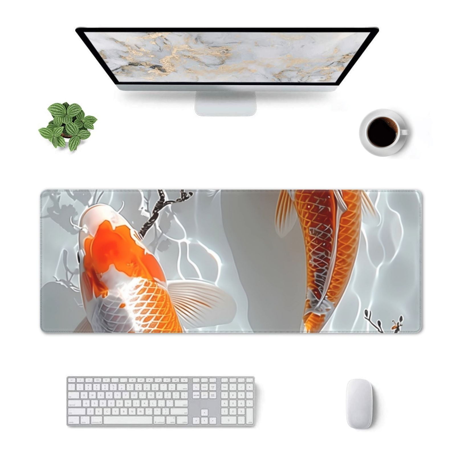 Xecao Koi Fish Water for Mouse Pad - Waterproof Extended Contour Mouse ...