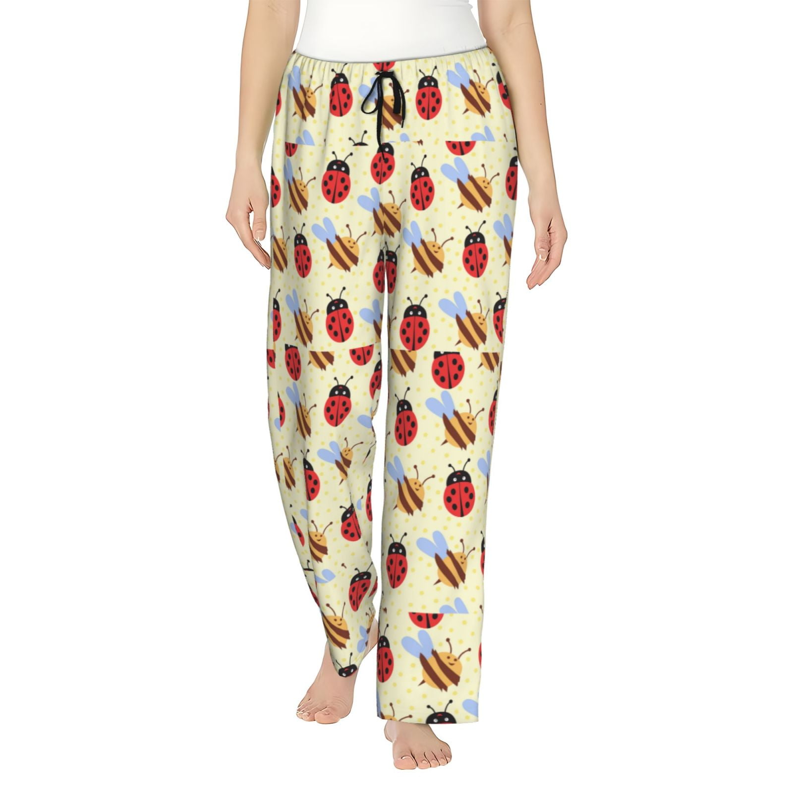 Xecao Ladybug And Bee Print Women's Straight Lounge Pajama Pants,The ...