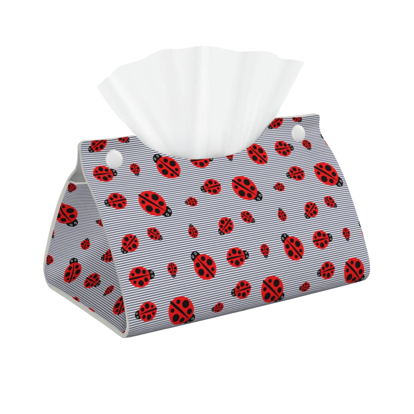 Xecao Ladybug Print Tissue Box Cover,Modern PVC Leather Square Tissue ...
