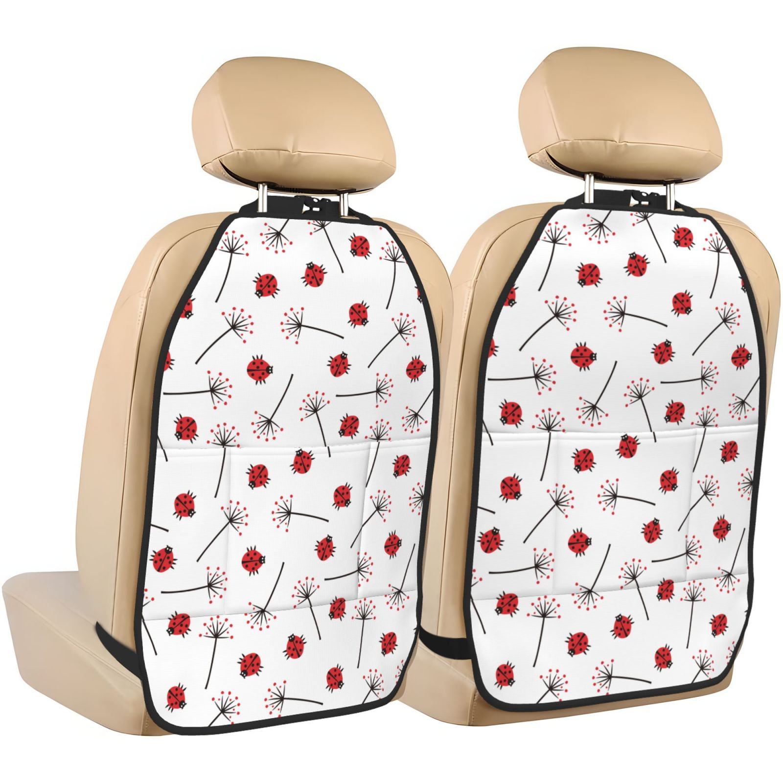 Xecao Ladybug With Dandelion Pattern Car Seat Back Protector 2 Pack ...