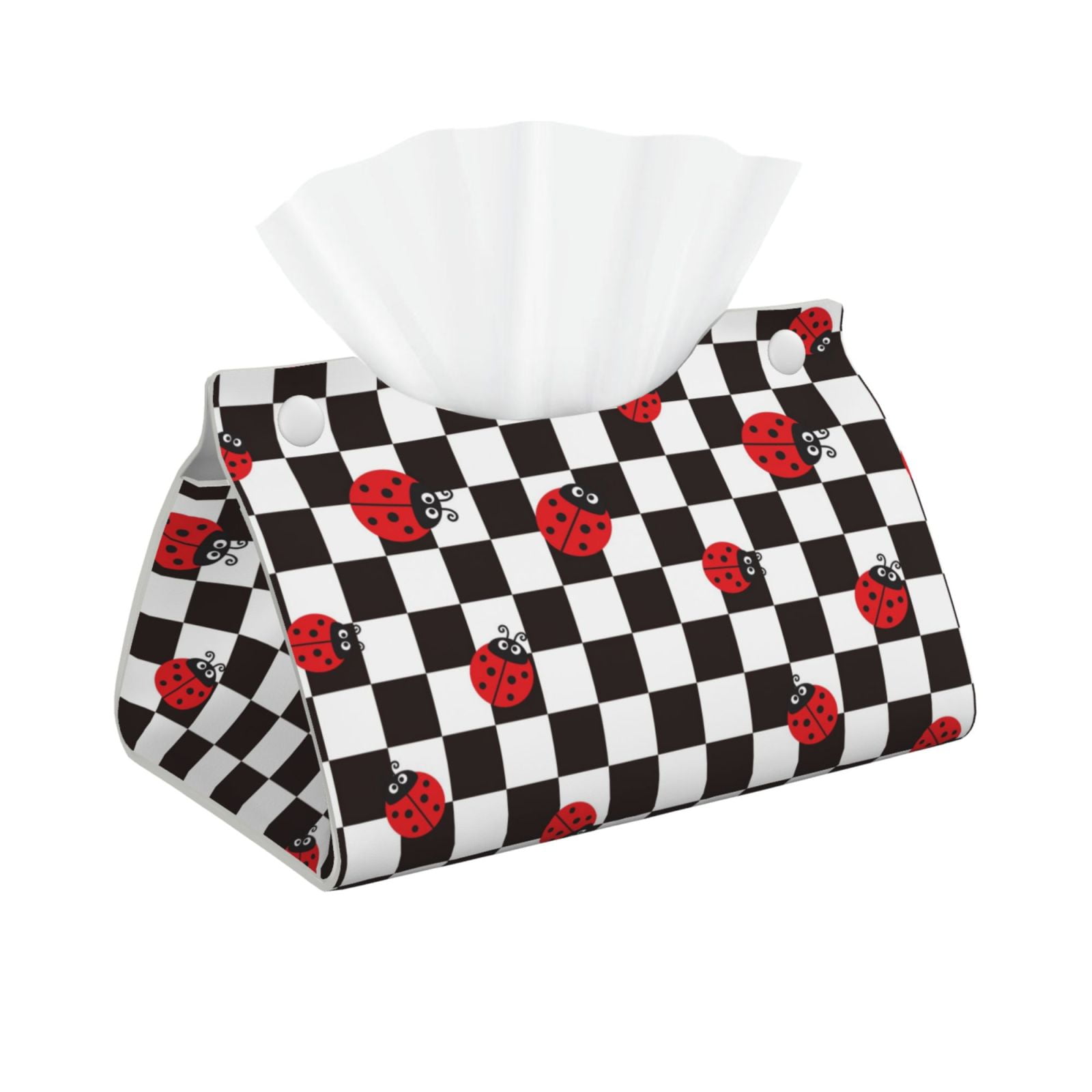 Xecao Ladybugs Of Black And White Checkers Print Tissue Box Cover ...