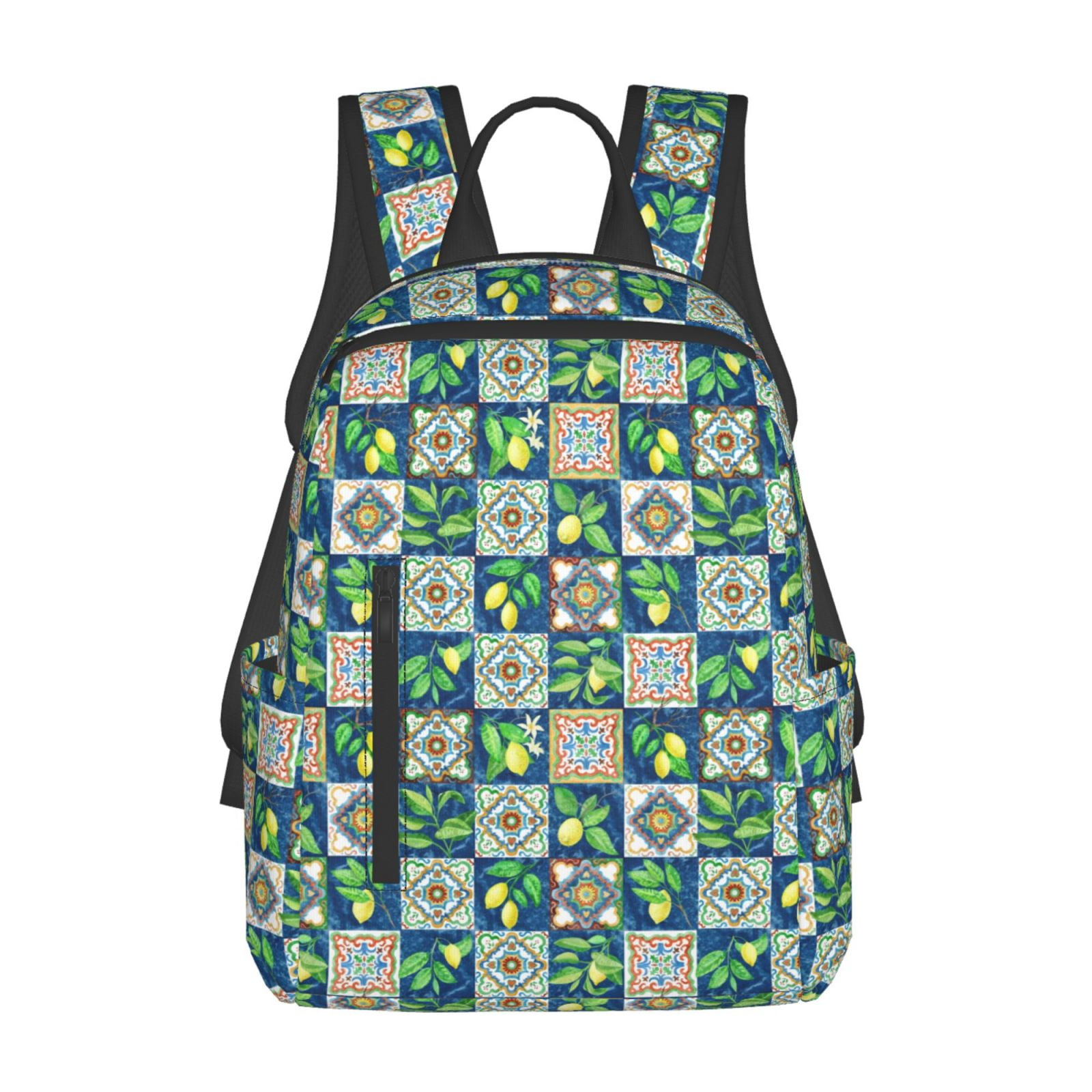 Xecao Lemon and Leaves print Backpack For women men Aesthetic ...