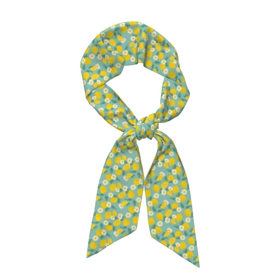Xecao Lemons Chamomile Flowers And Leaves Pattern Large Satin Head ...