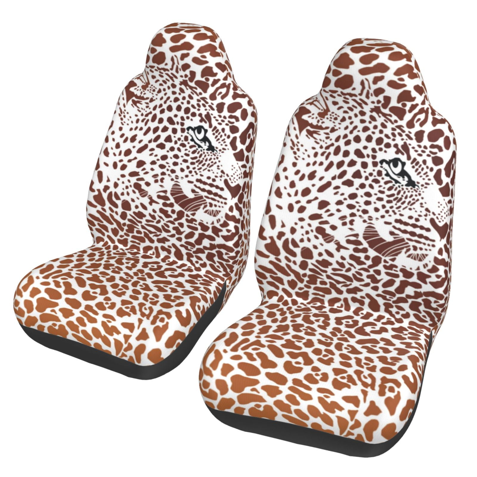 Xecao Leopard Brown Print Car Seat Cover in That Fits Most Cars, Vans ...