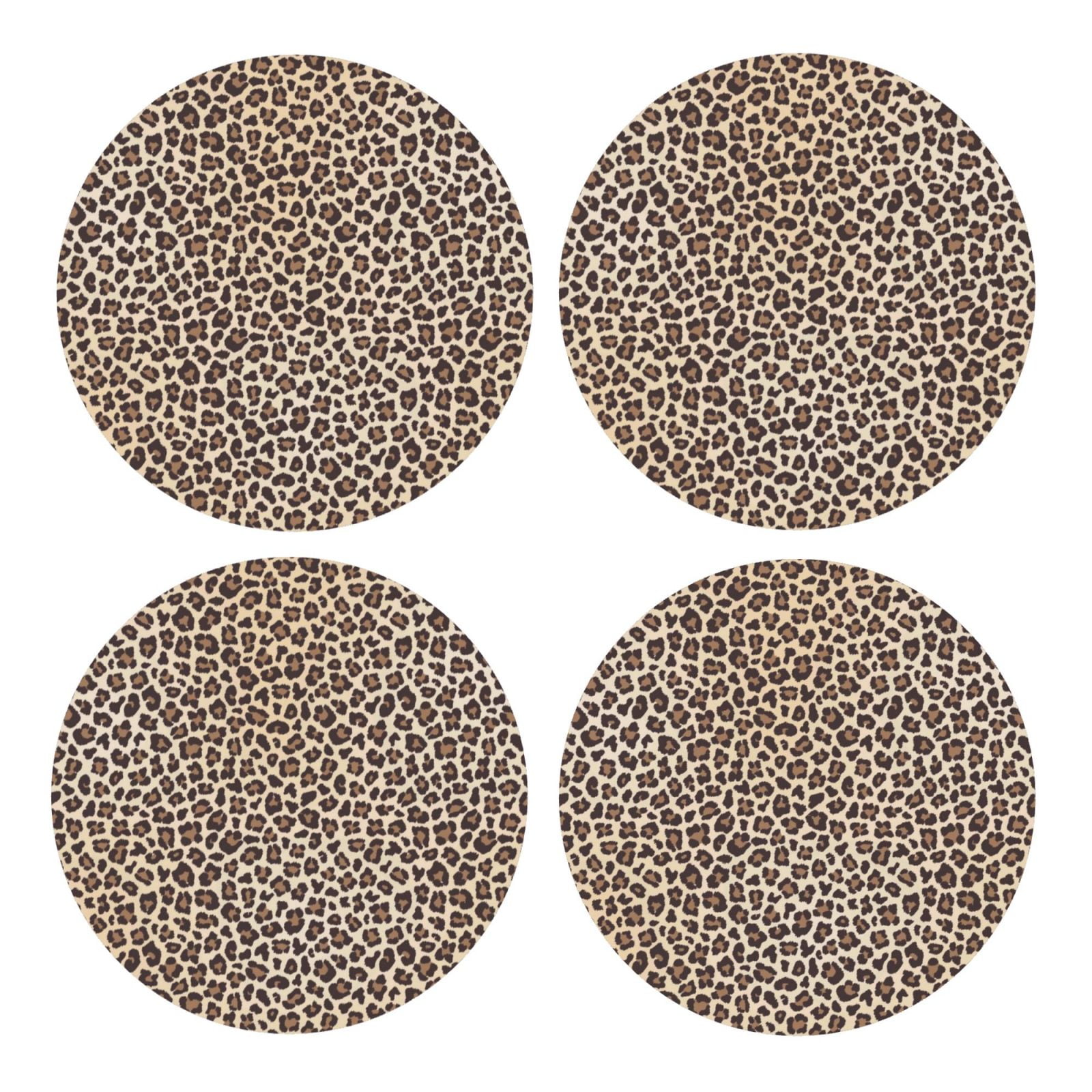 Xecao Leopard Print-2 for MDF Cork Coaster 4 Pcs,Drink Coasters,Suit ...