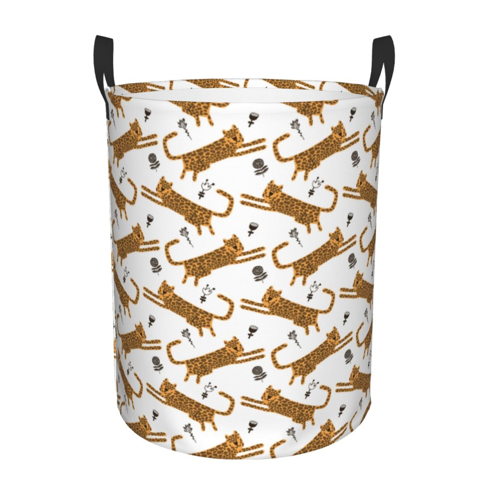 Xecao Leopard Print Print Laundry Hamper Basket,designed for Blanket ...