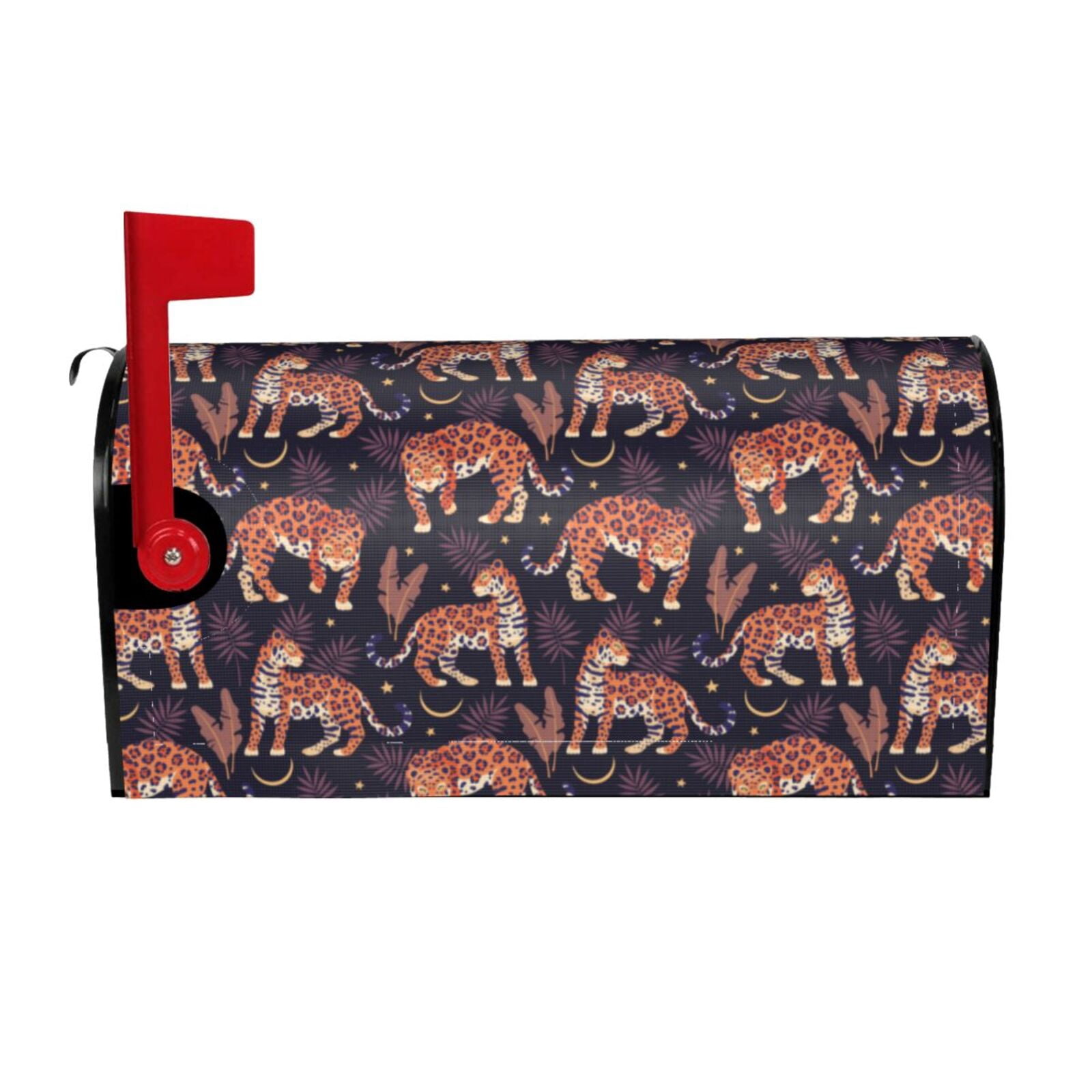 Xecao Leopard Print for Mailbox Cover with Magnetic Strips, Waterproof ...