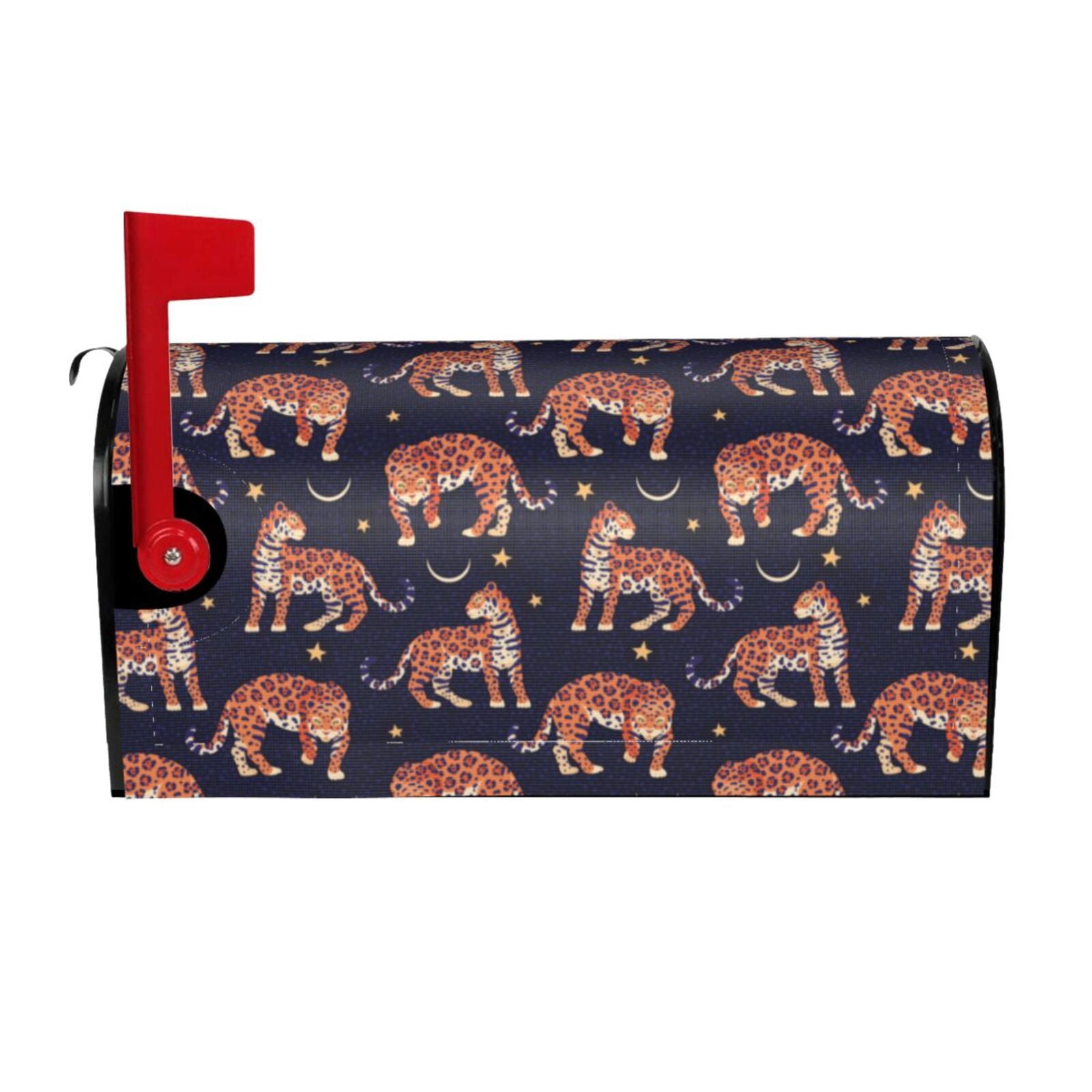 Xecao Leopard Print for Mailbox Cover with Magnetic Strips, Waterproof ...