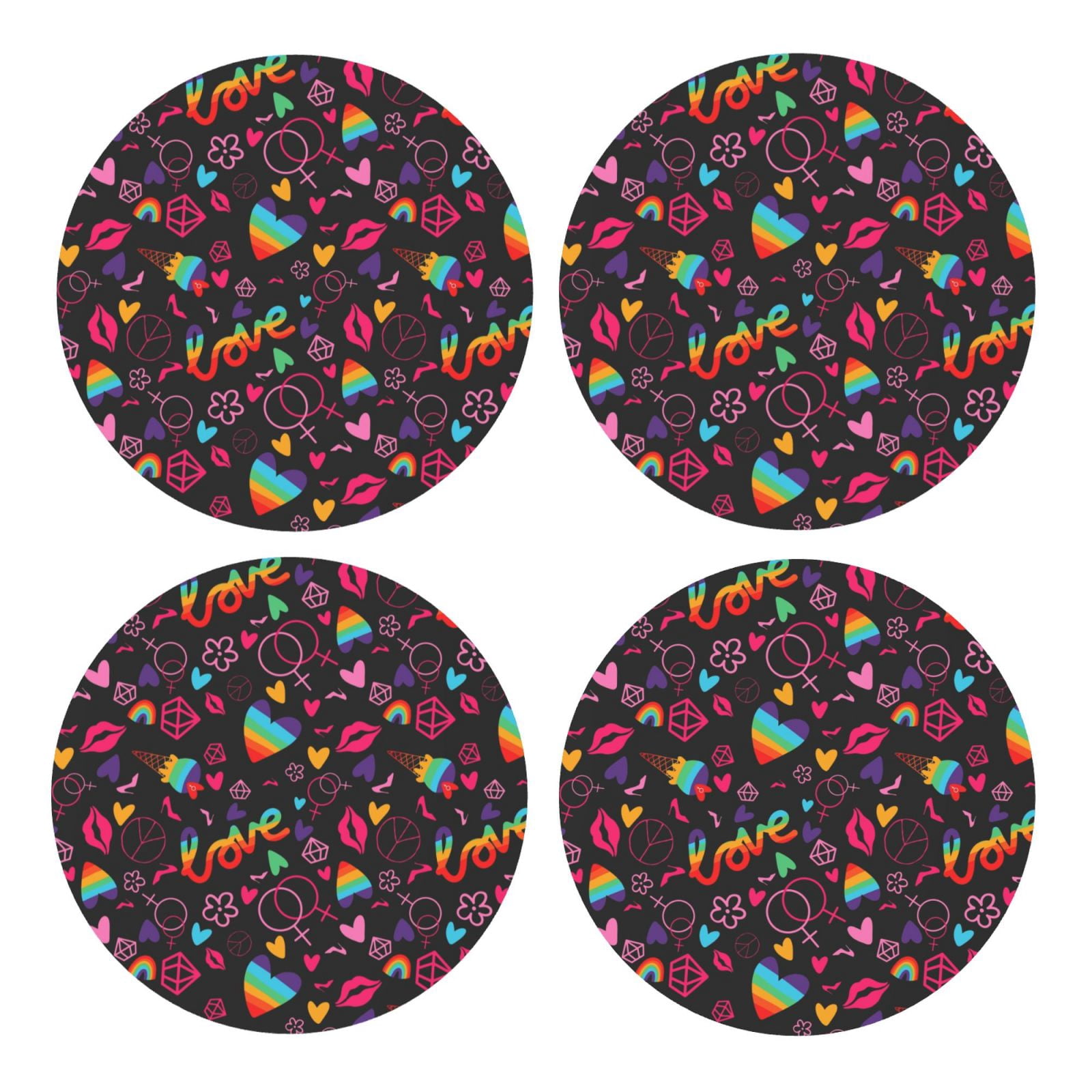 Xecao Lgbt Rainbow For Pride for MDF Cork Coaster 4 Pcs,Drink Coasters ...