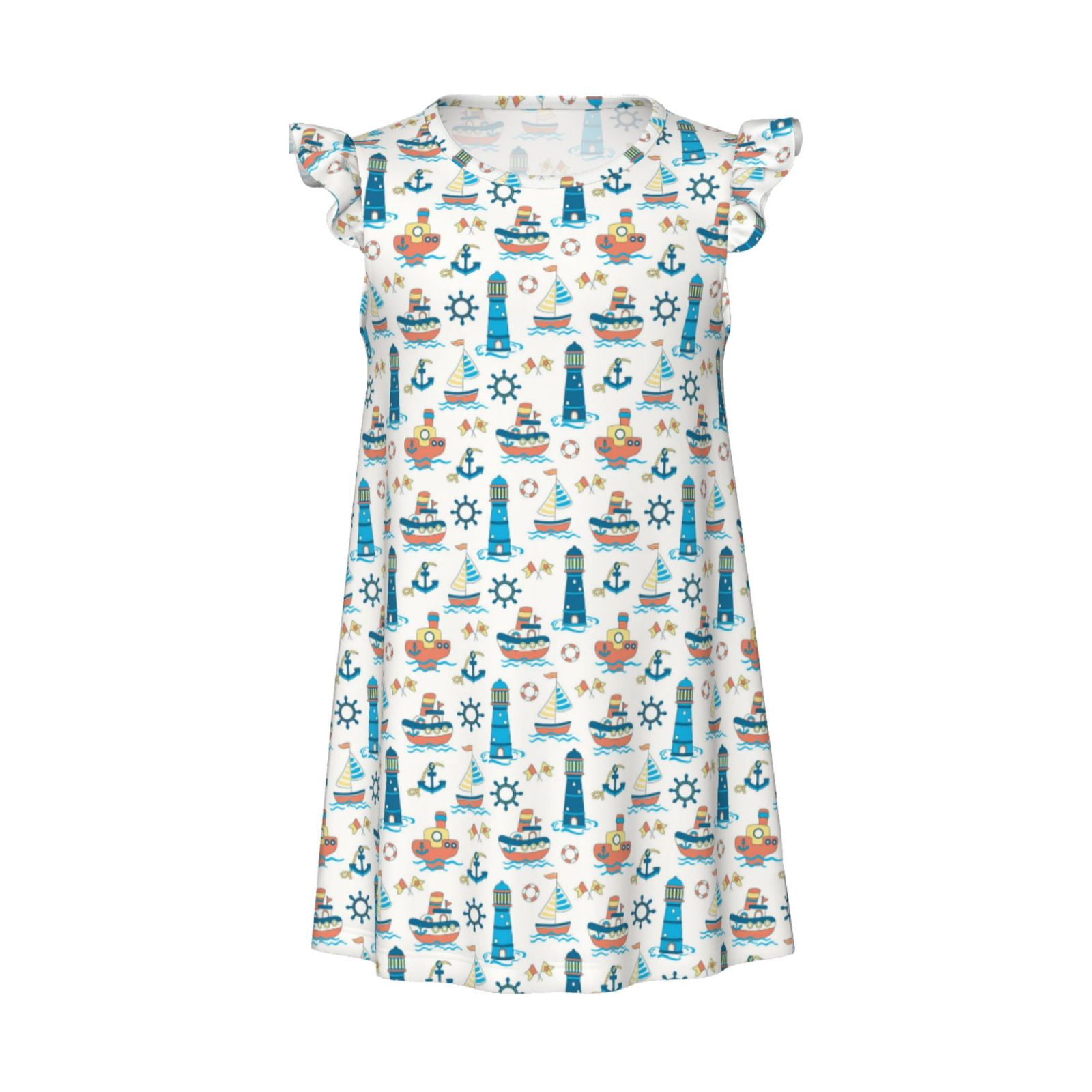 Xecao Lighthouse And Sea Nightgowns for Girls: Elegant Princess Pajama ...