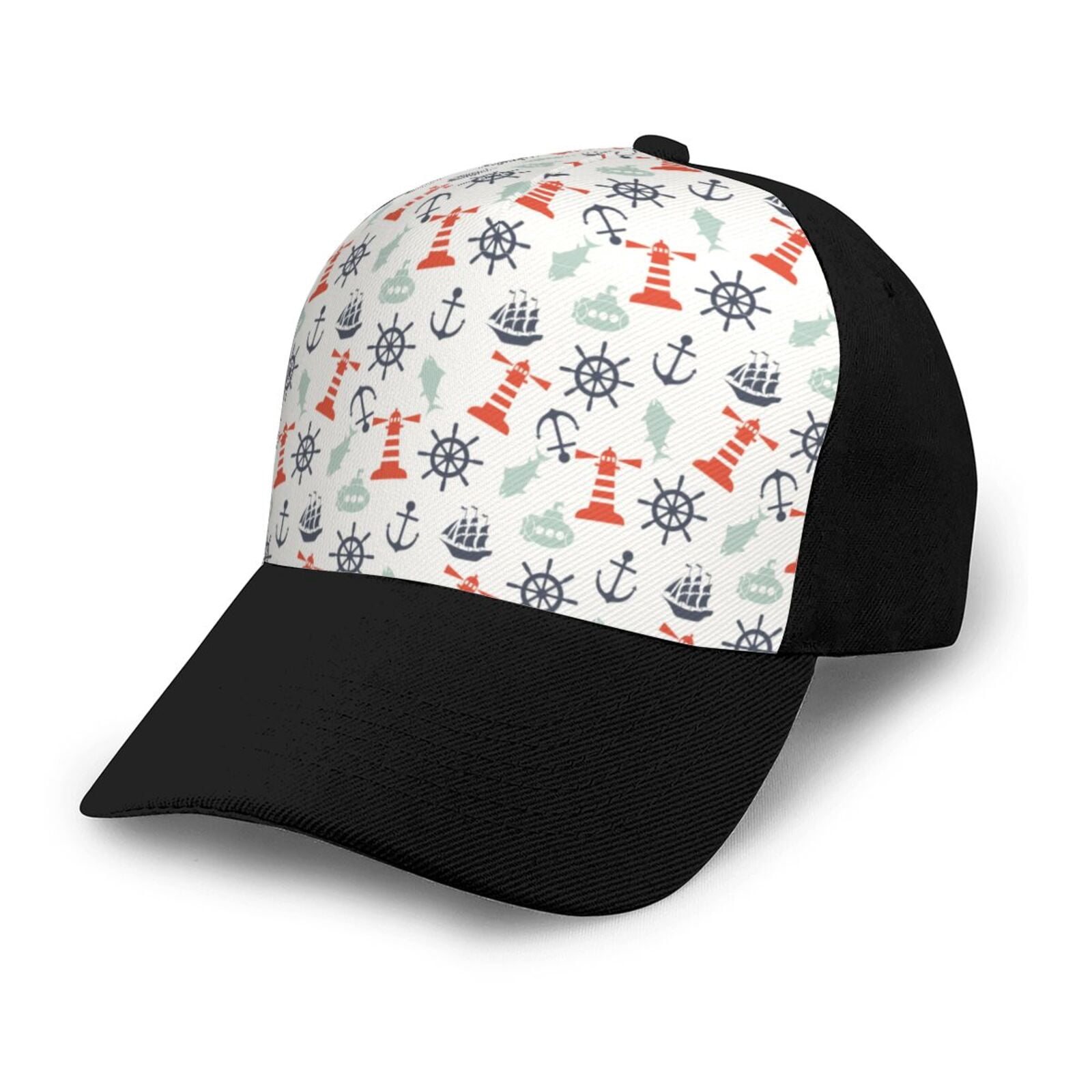 Xecao Lighthouse Sailboat print unisex vintage washed baseball cap, a ...