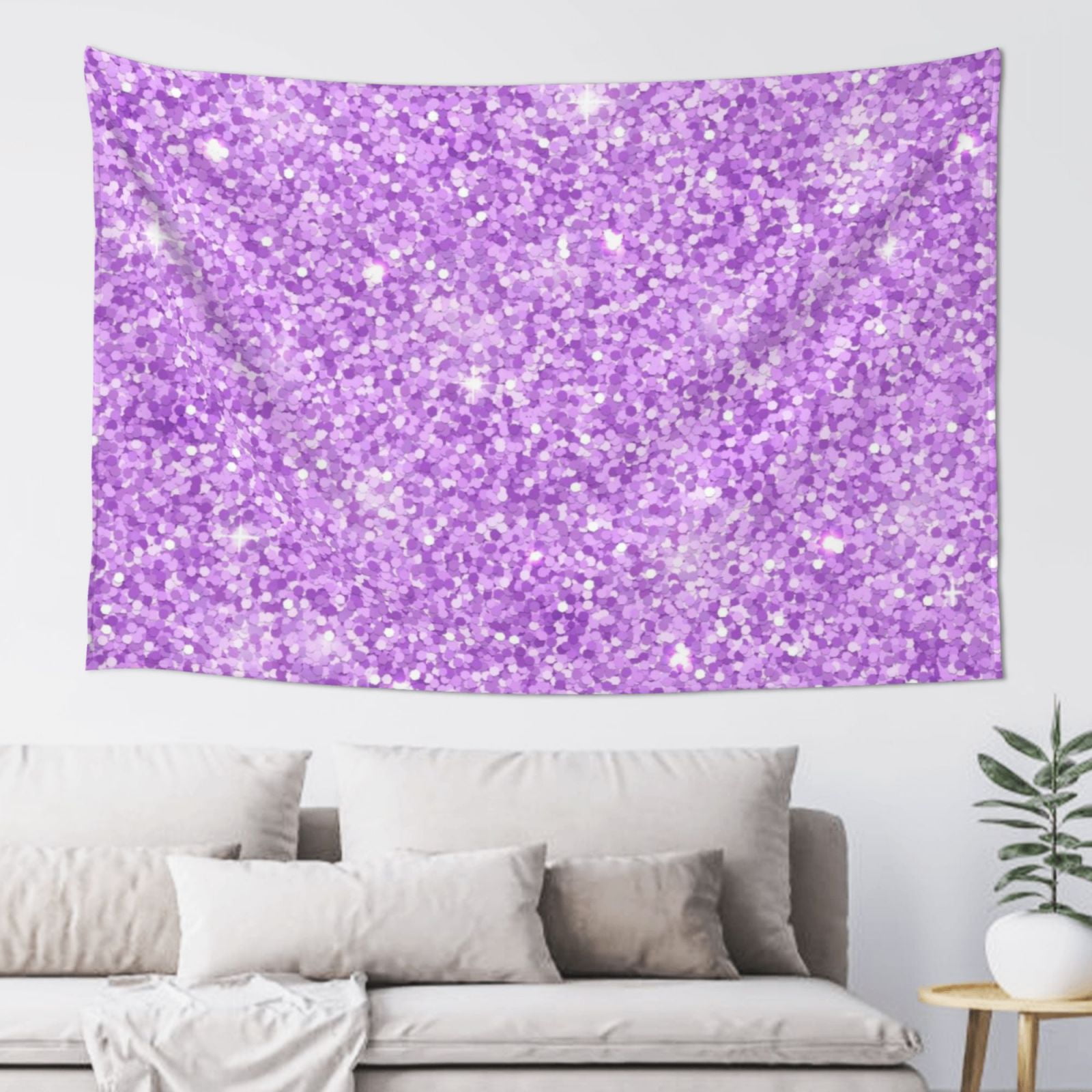 Xecao Lilac Glittering Print Tapestry, Wall Hanging Room Funny Decor ...