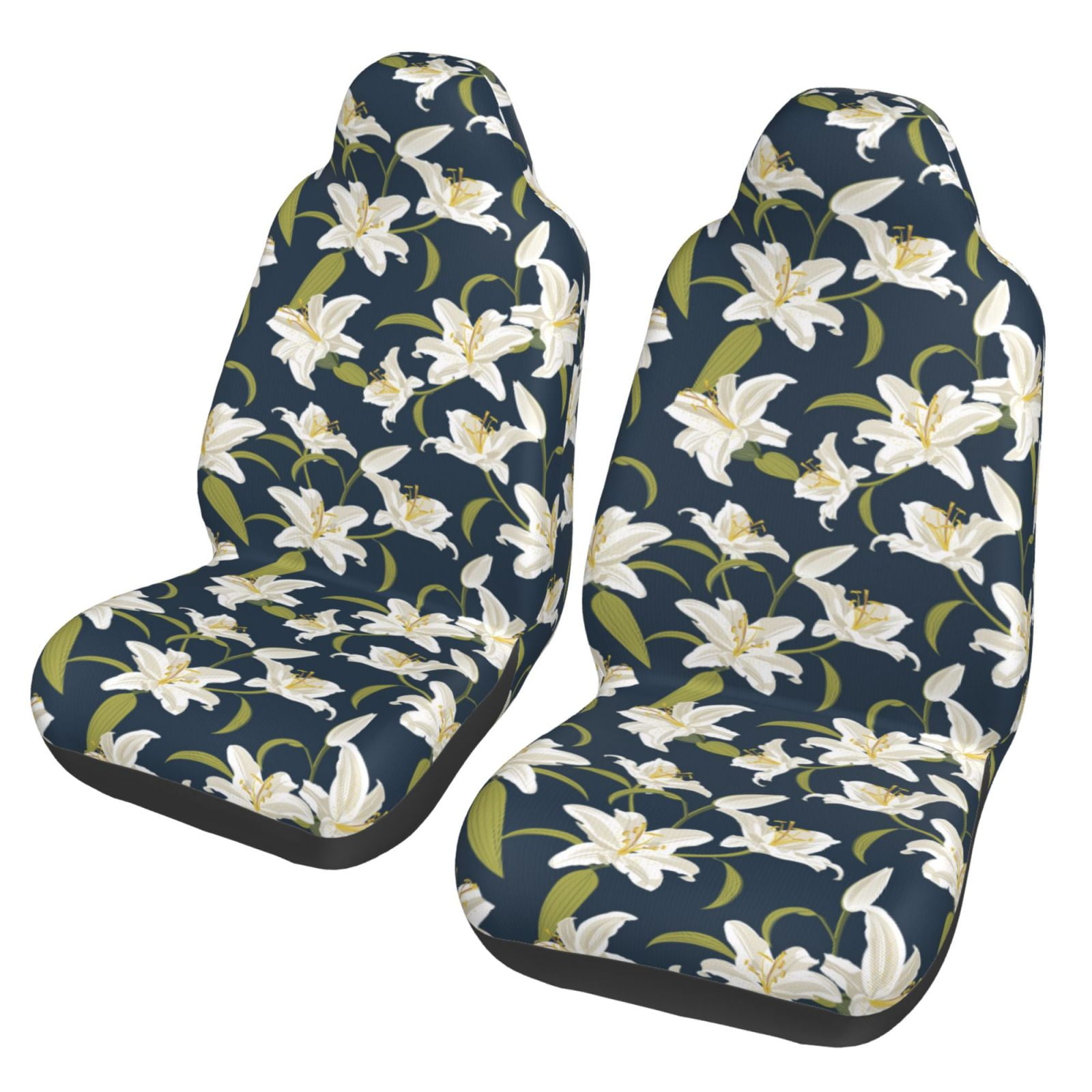 Xecao Lilies Flowers Print Car Seat Cover in That Fits Most Cars, Vans ...