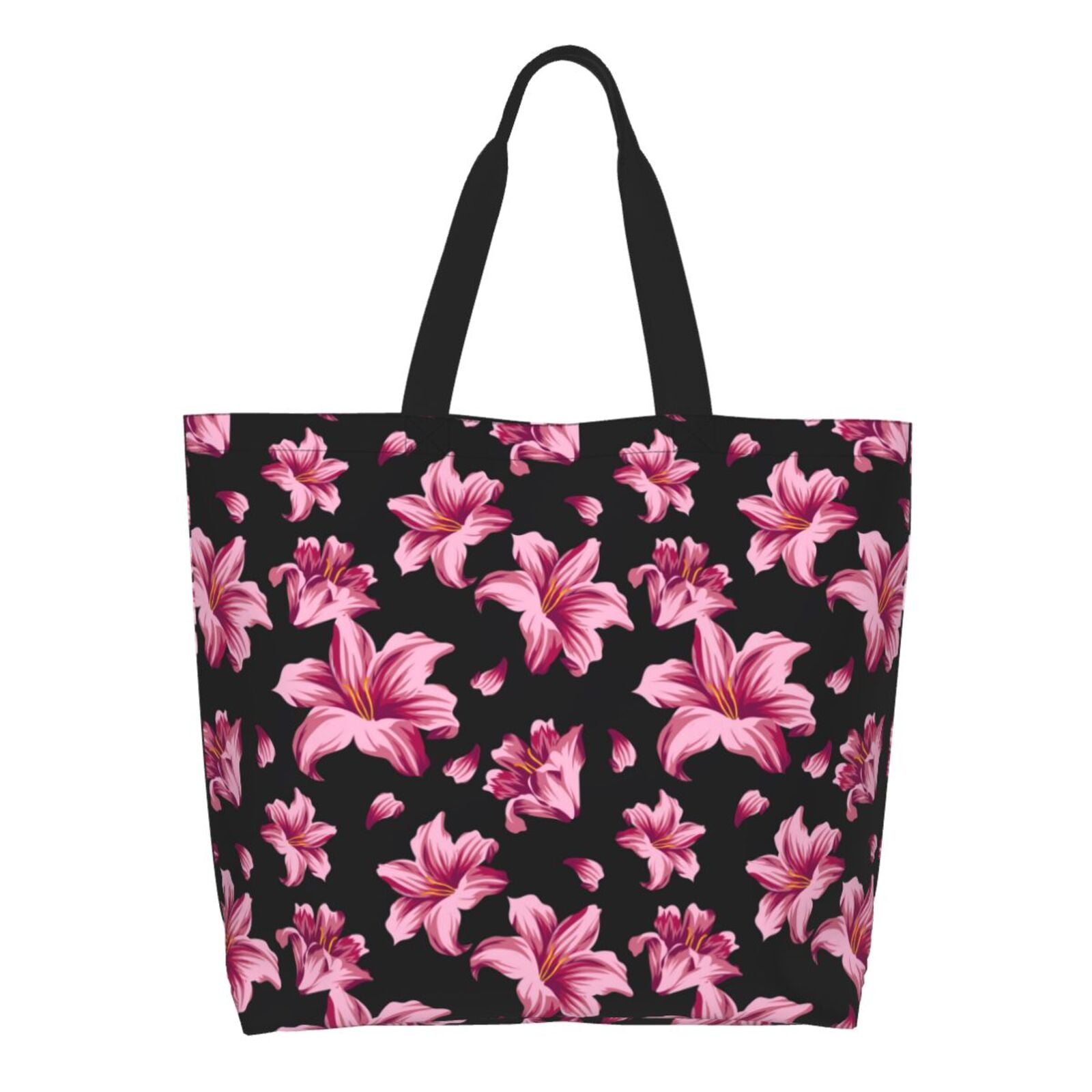Xecao Lilies Flowers for Tote Bag for Women, Tote Shoulder Bag with a littlw pocket and Handbag ...