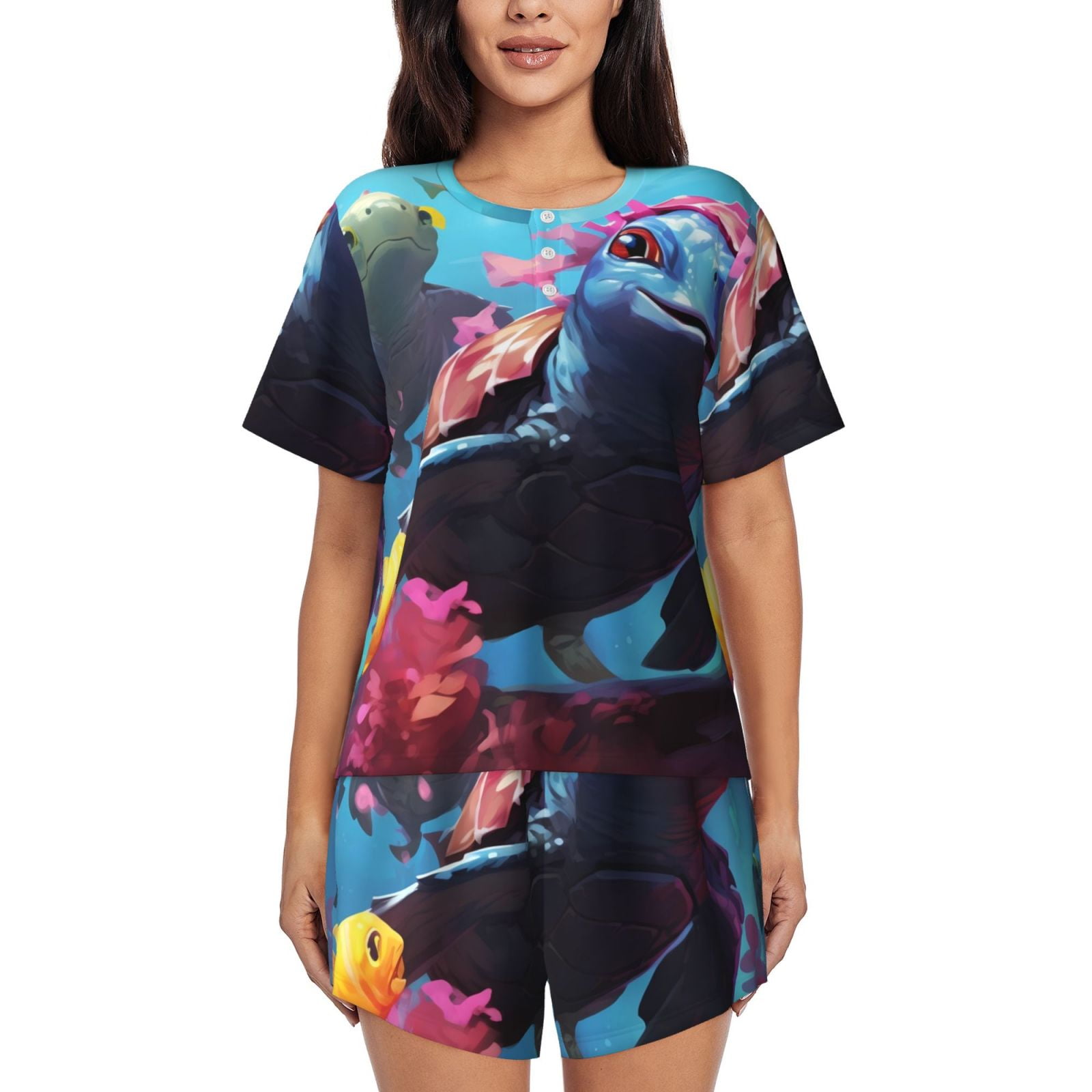 Xecao Lively Cute Turtle print Swimsuit for women, Summer-ready, sporty ...