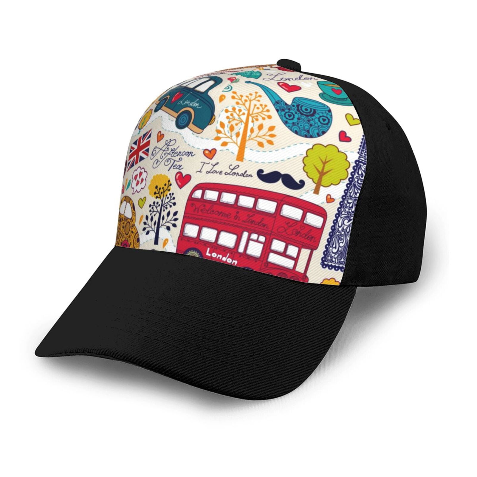 Xecao London Symbols print unisex vintage washed baseball cap, a soft ...
