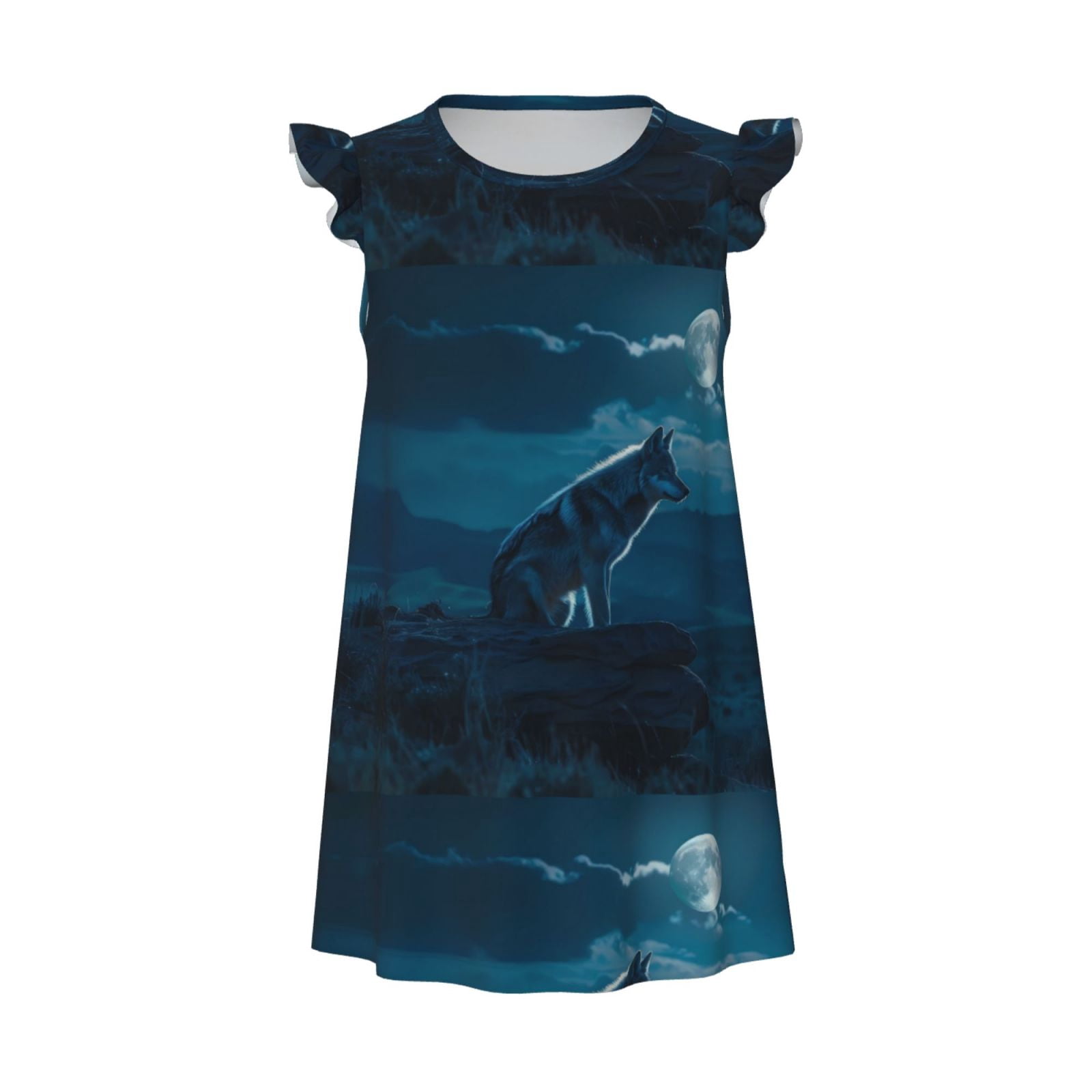 Xecao Lonely Night Wolf Nightgowns for Girls: Elegant Princess Pajama ...