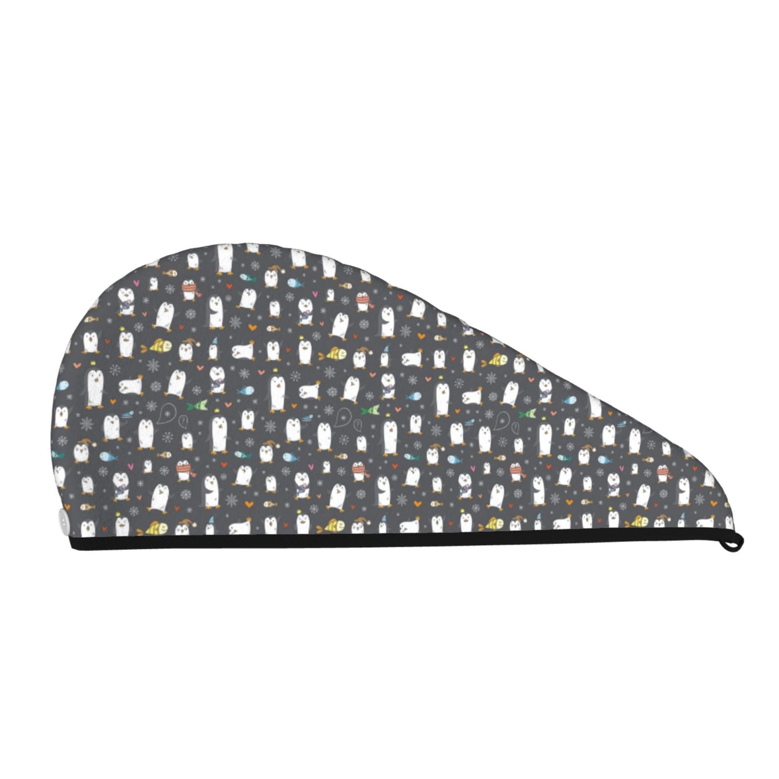 Xecao Lovely Penguin Print Hair Towel, Hair Turbans for Wet Hair ...