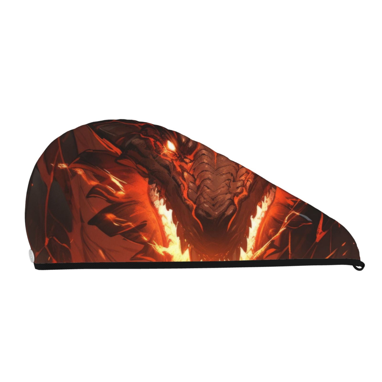 Xecao Magma Fire Black Dragon Print Hair Towel, Hair Turbans for Wet ...