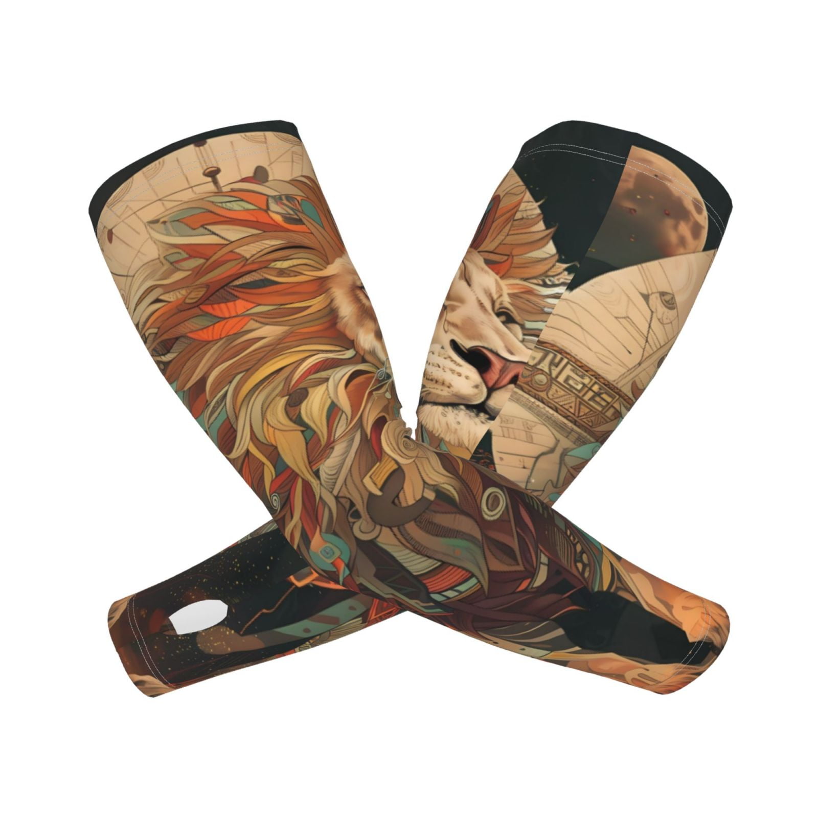 Xecao Majestic Cosmic Lion Print Cooling Arm Sleeves, UPF 50 UV Sun ...