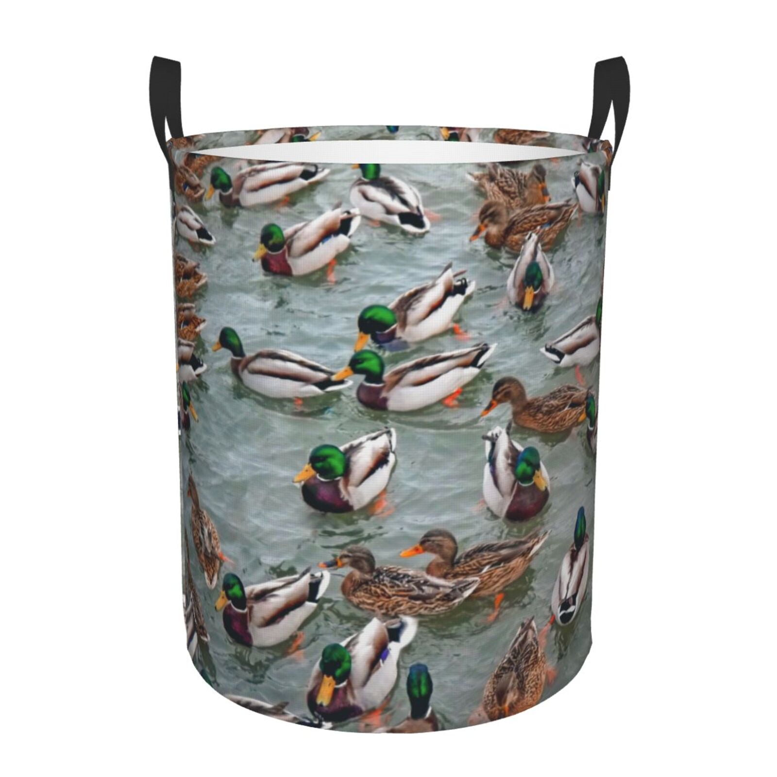 Xecao Mallard Ducks Swimming Print Laundry Basket,Laundry Hamper ...