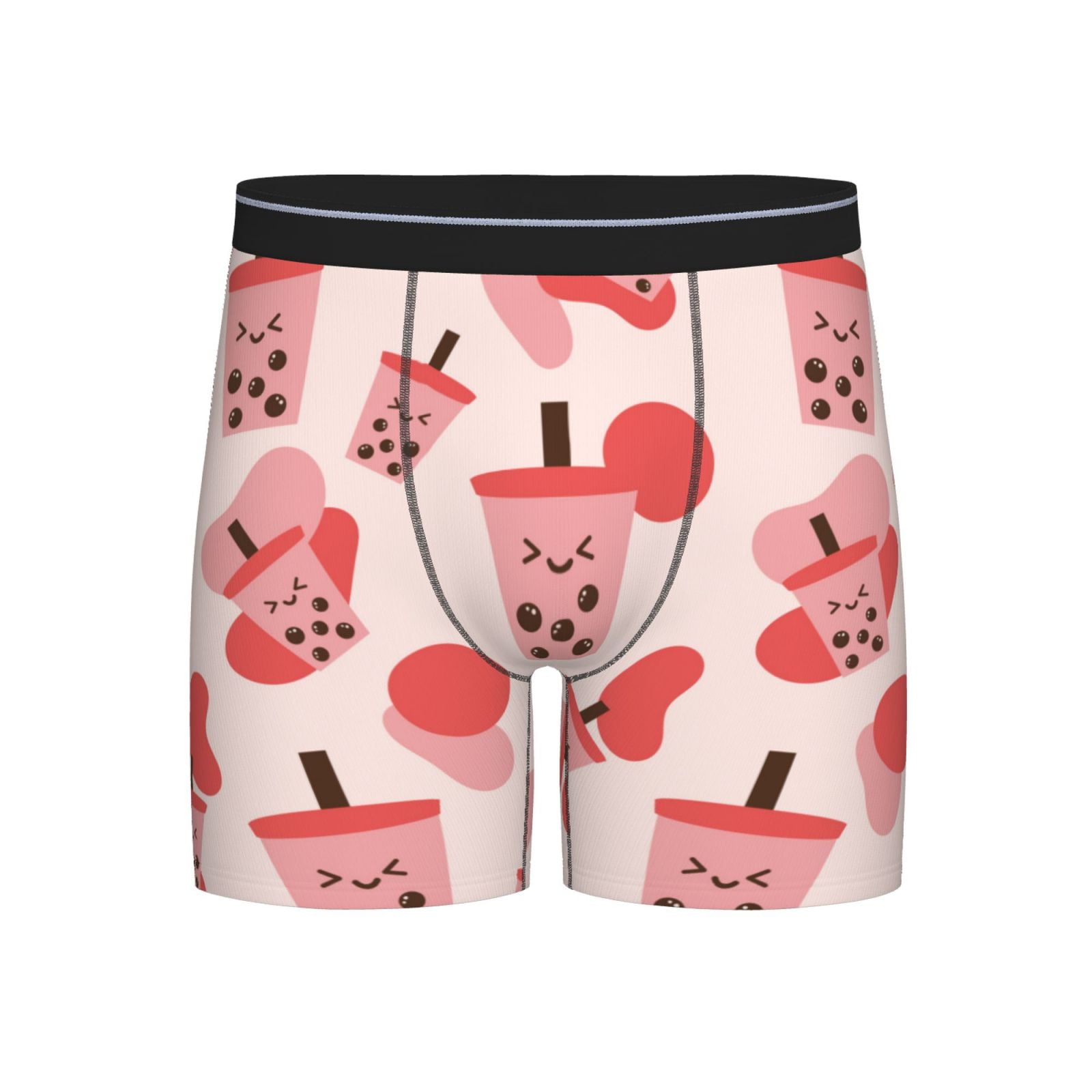 Xecao Milk Tea Print Boxer Briefs for Men's Stretch Moisture-Wicking ...