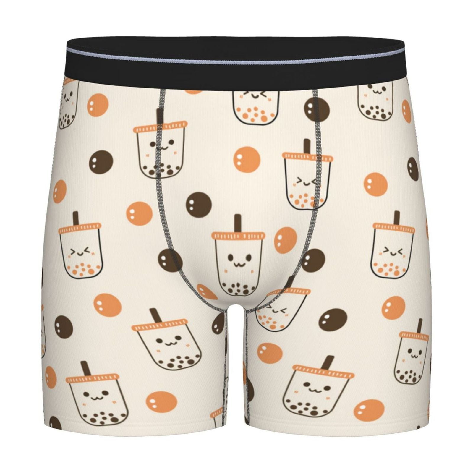 Xecao Milk Tea Print Boxer Briefs for Men's Stretch Moisture-Wicking ...