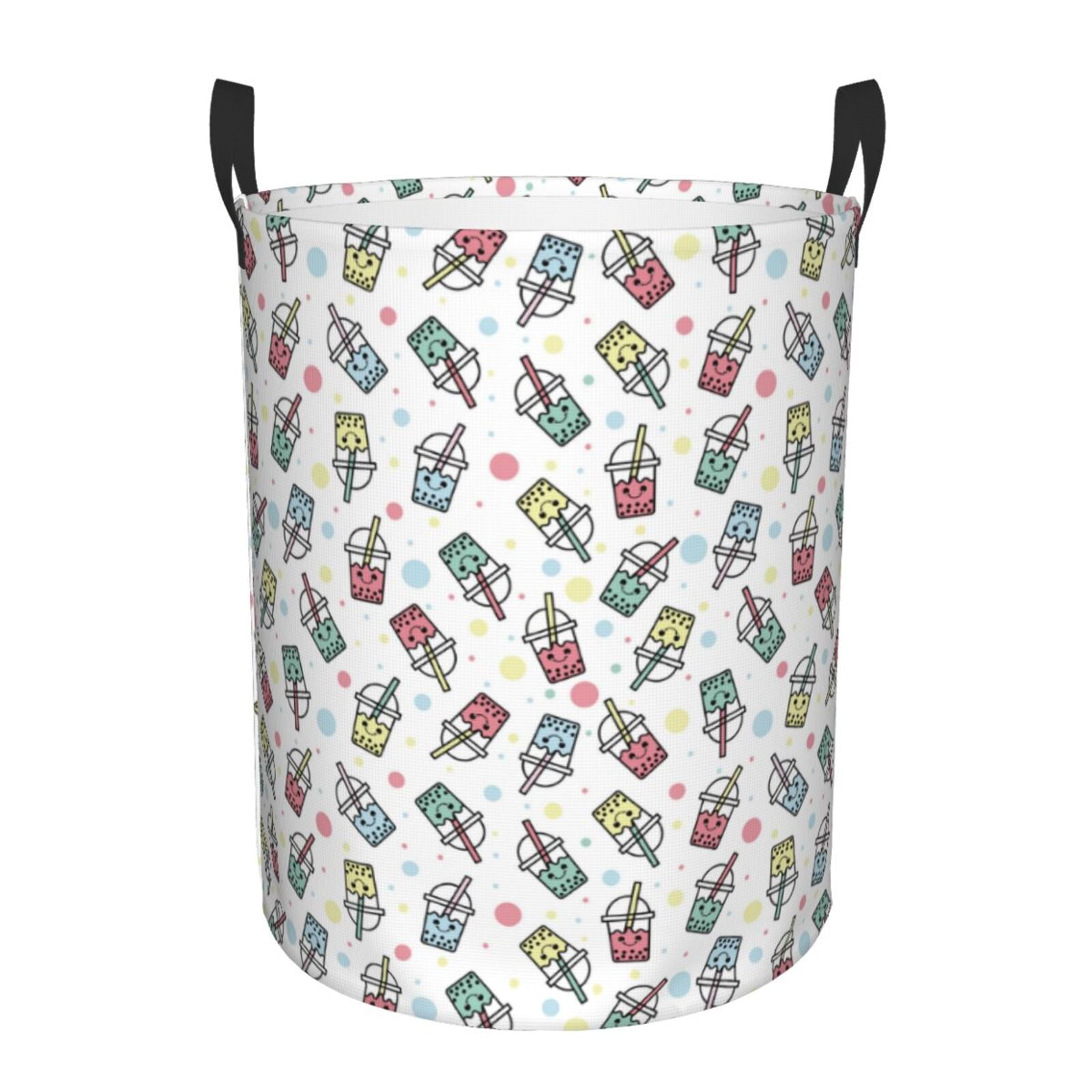 Xecao Milk Tea Print Laundry Hamper Basket,designed for Blanket Storage ...