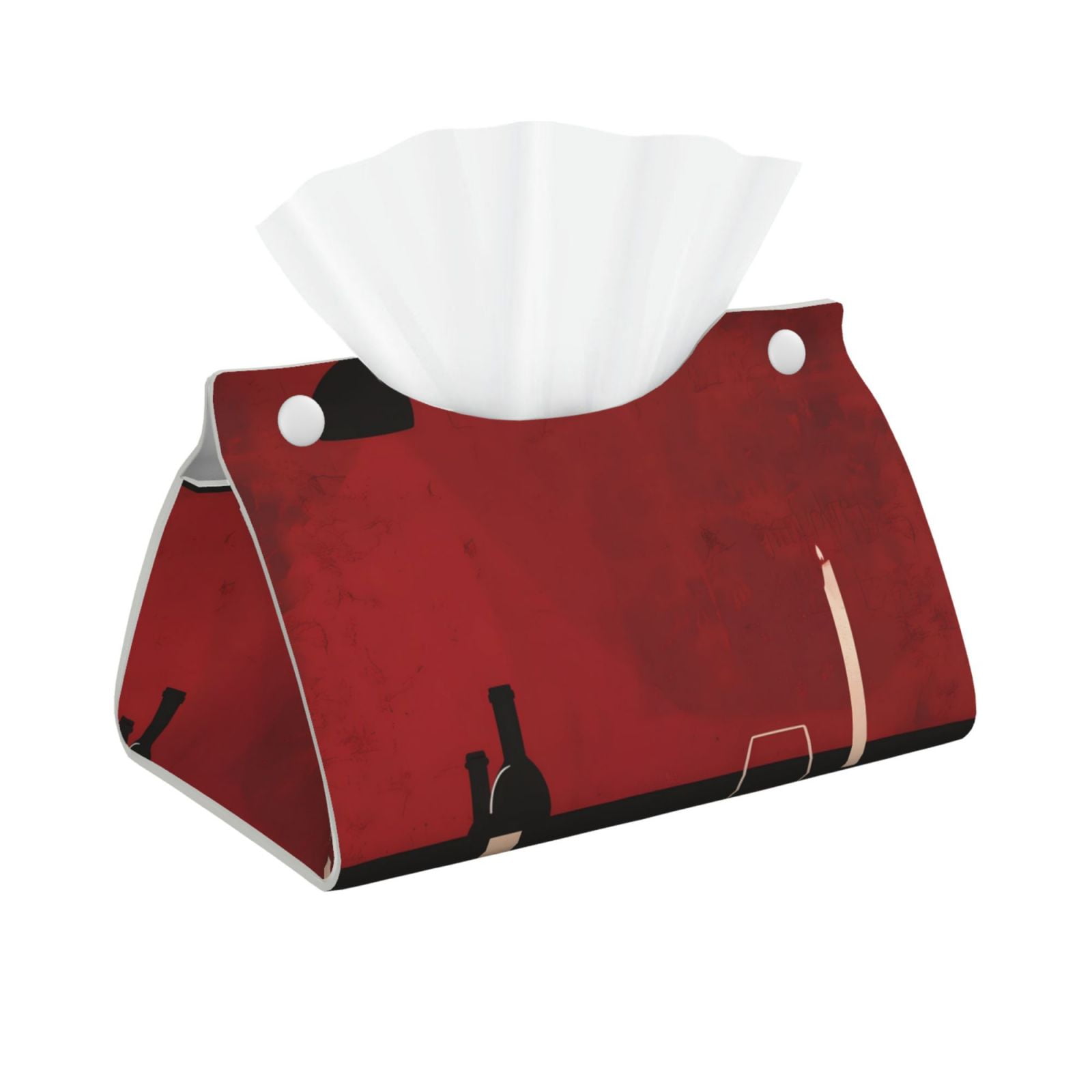 Xecao Minimalist Romantic Dinner Print Tissue Box Cover,Modern PVC ...