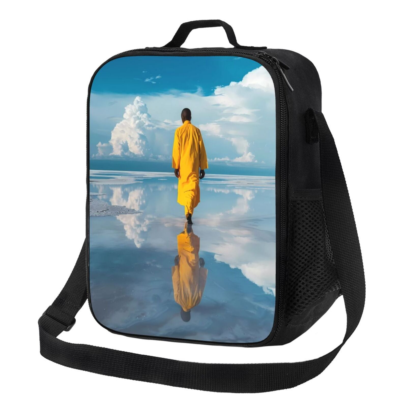 Xecao Monk Walking On Water Print Lunch Bag - Durable, Double-Insulated ...