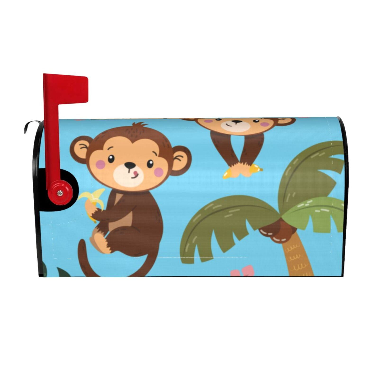 Xecao Monkeys Swinging from Palms for Mailbox Cover with Magnetic ...