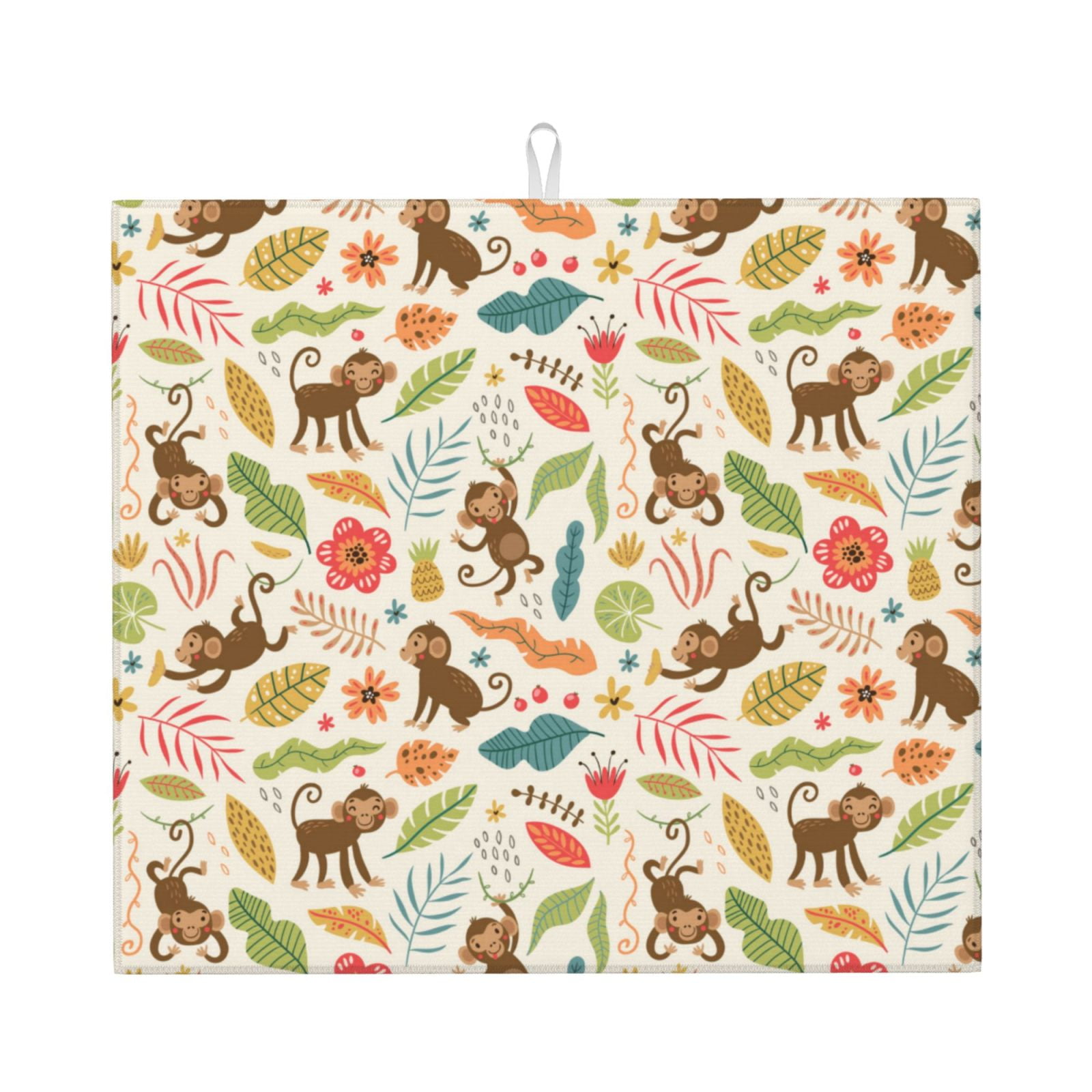 Xecao Monkeys in the Jungle Print Dish Drying Mat for Kitchen Counter ...