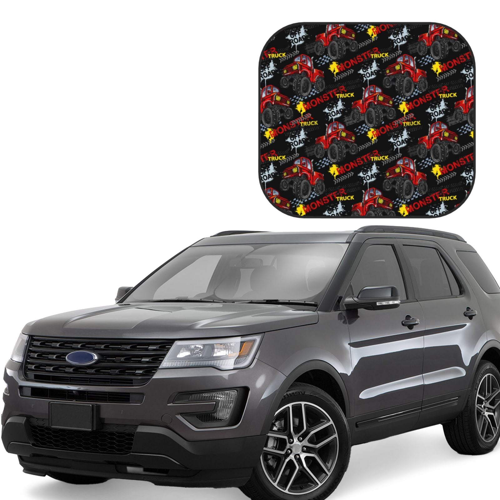 Xecao Monster Truck for Foldable Car Sun Shades (2-Pack) offer sun ...