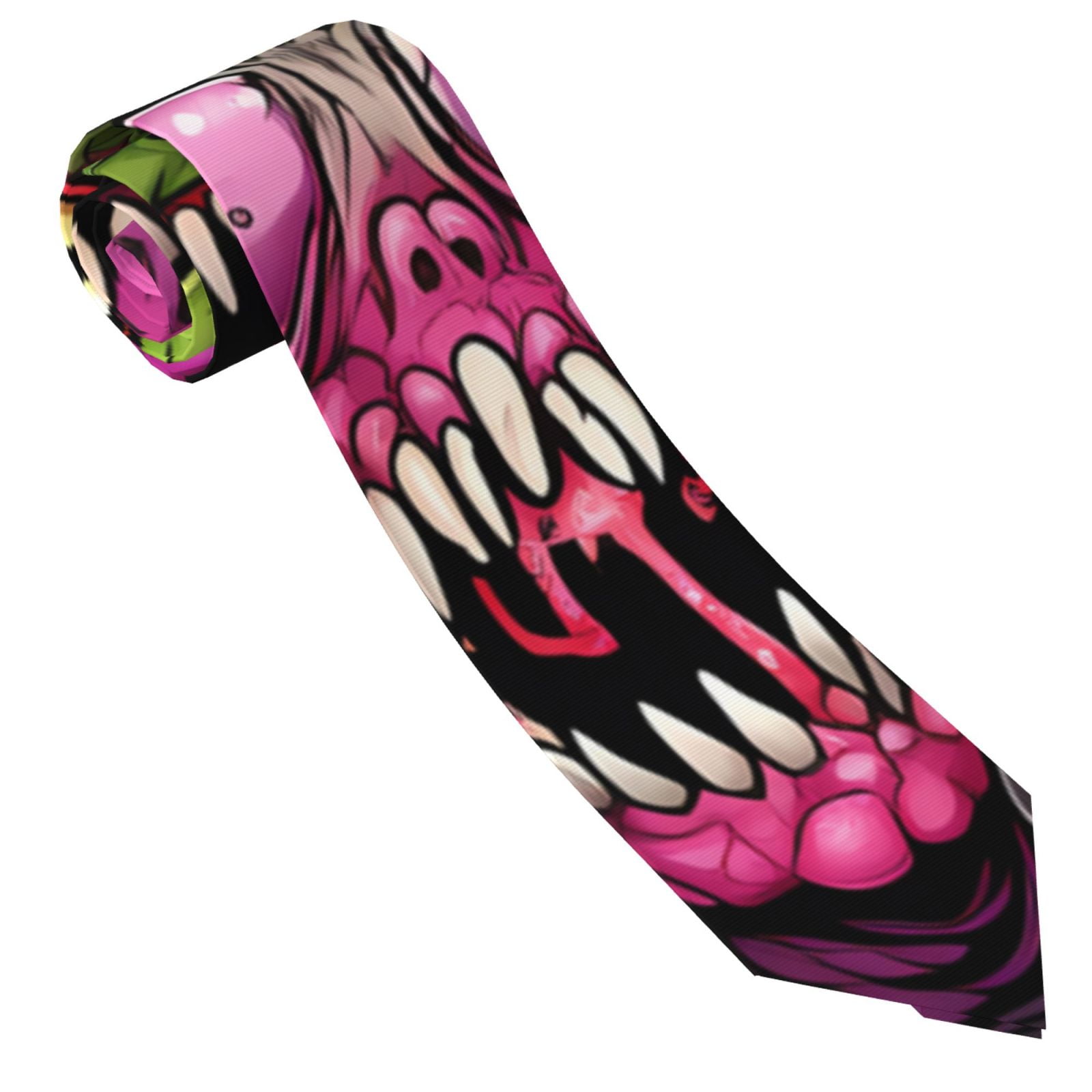 Xecao Monstrous Cartoon Characters Print Tie For Men Necktie Woven ...