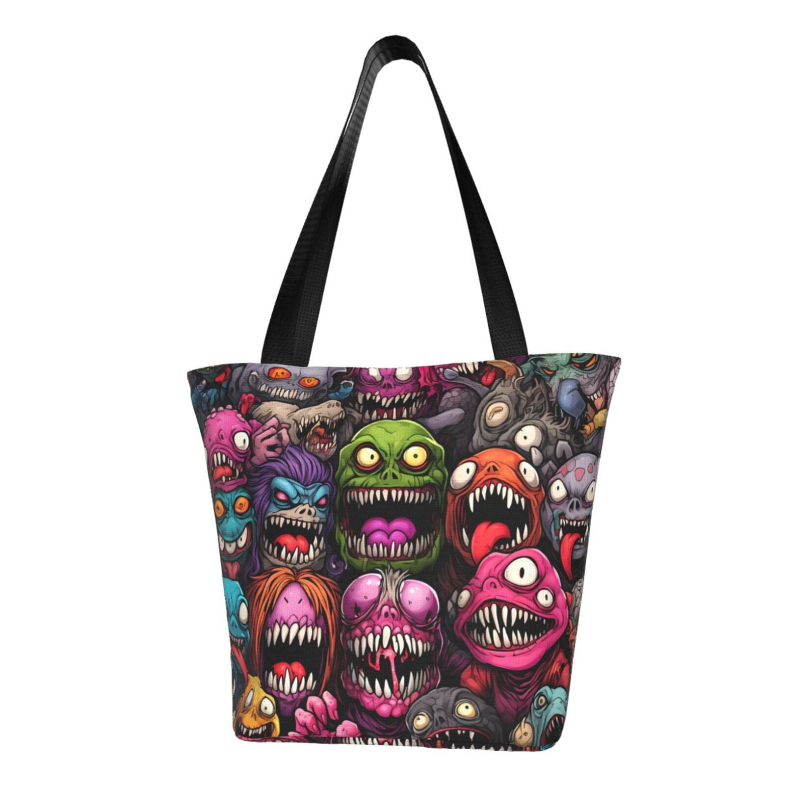Xecao Monstrous Cartoon Characters for Tote Bag for Women -Tote Shoulder Bag with A Little ...