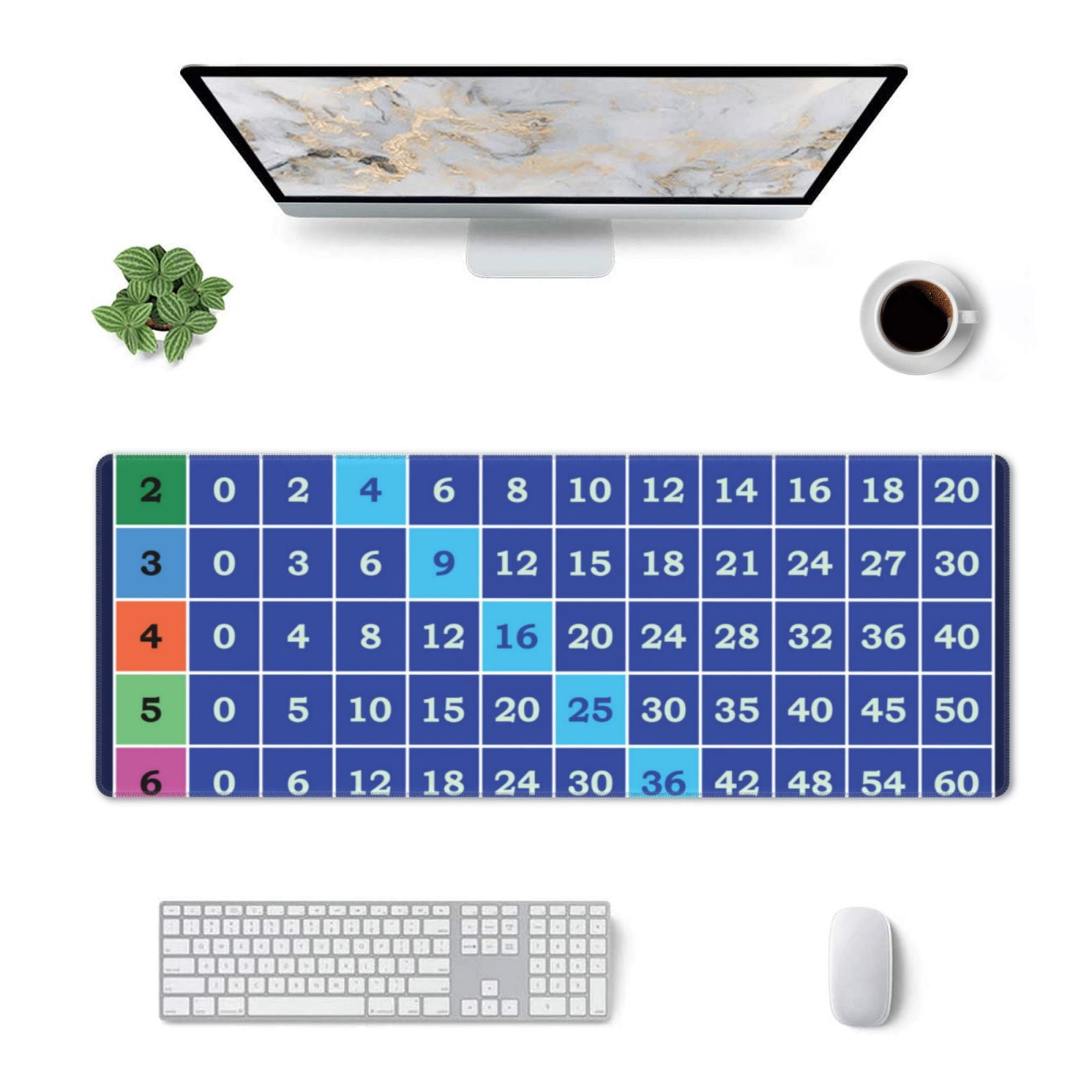 Xecao Multiplication Table for Mouse Pad - Waterproof Extended Contour ...