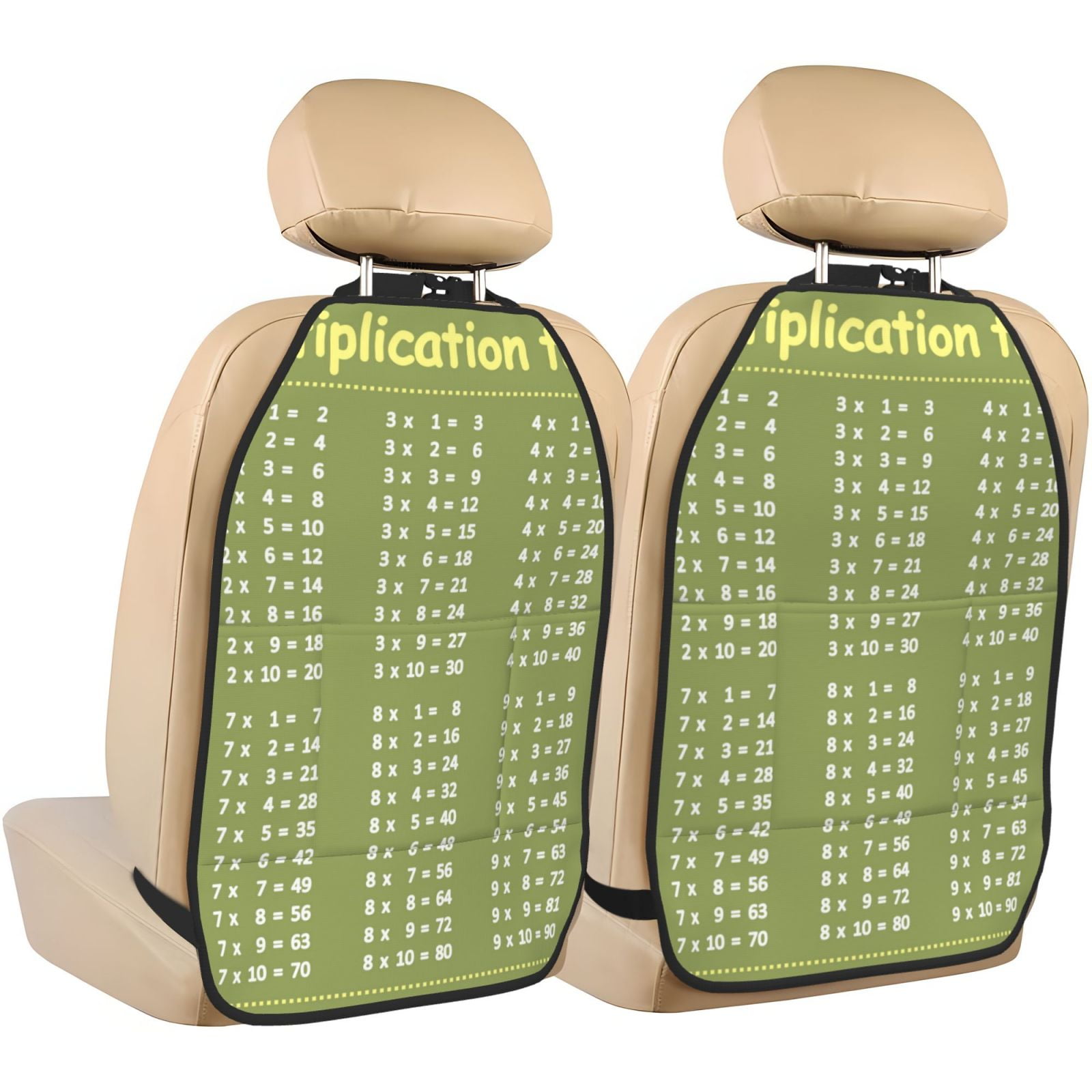 Xecao Multiplication Table1 Pattern Car Seat Back Protector 2 Pack ...