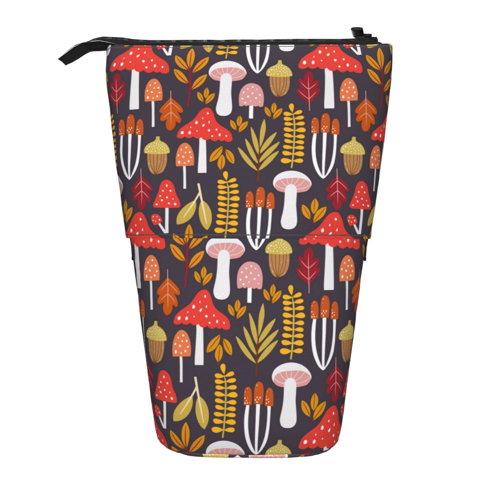 Xecao Mushrooms And Leaves Print Telescopic Pencil Bag Pen Holder Pop ...