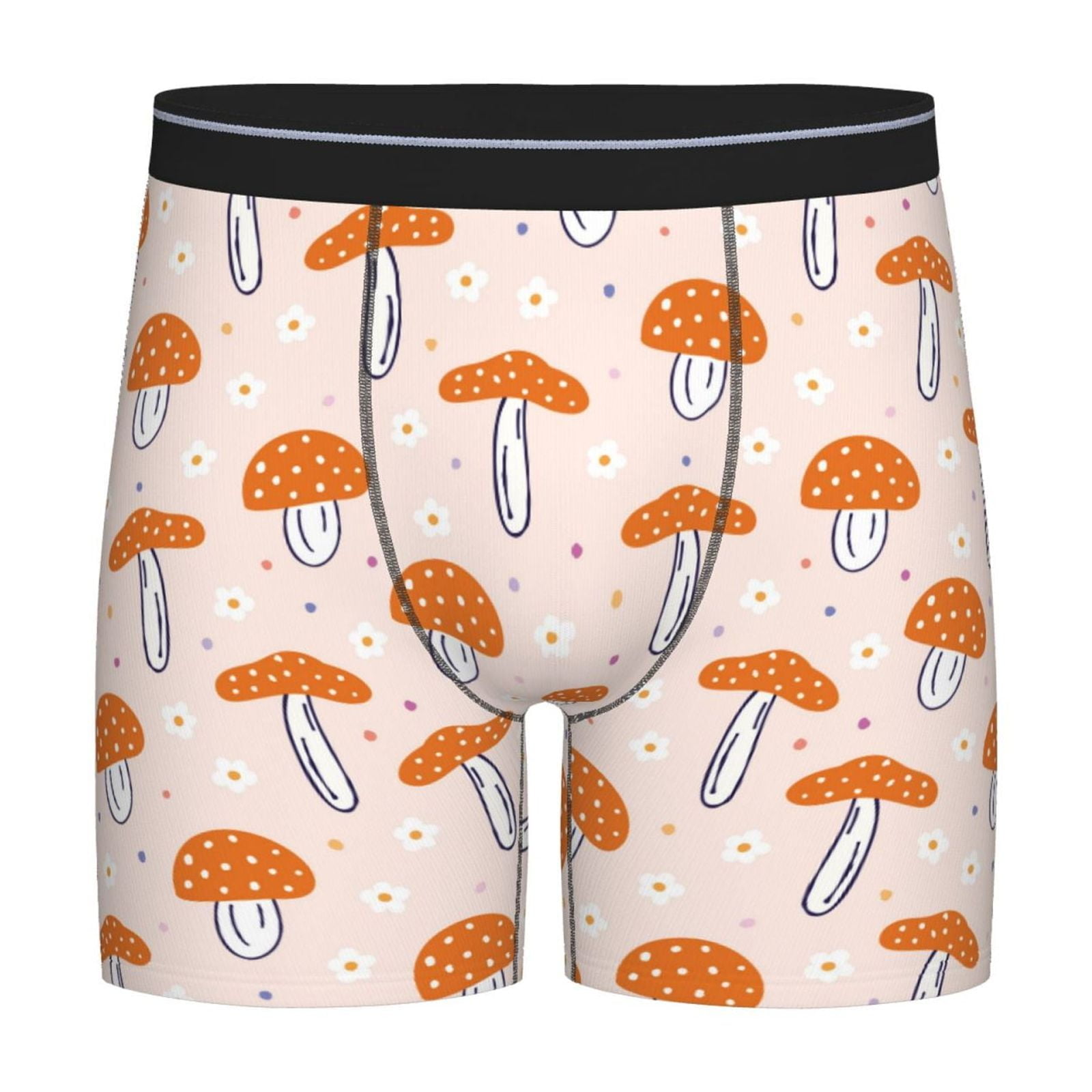 Xecao Mushrooms Print Boxer Briefs for Men's Stretch Moisture-Wicking ...