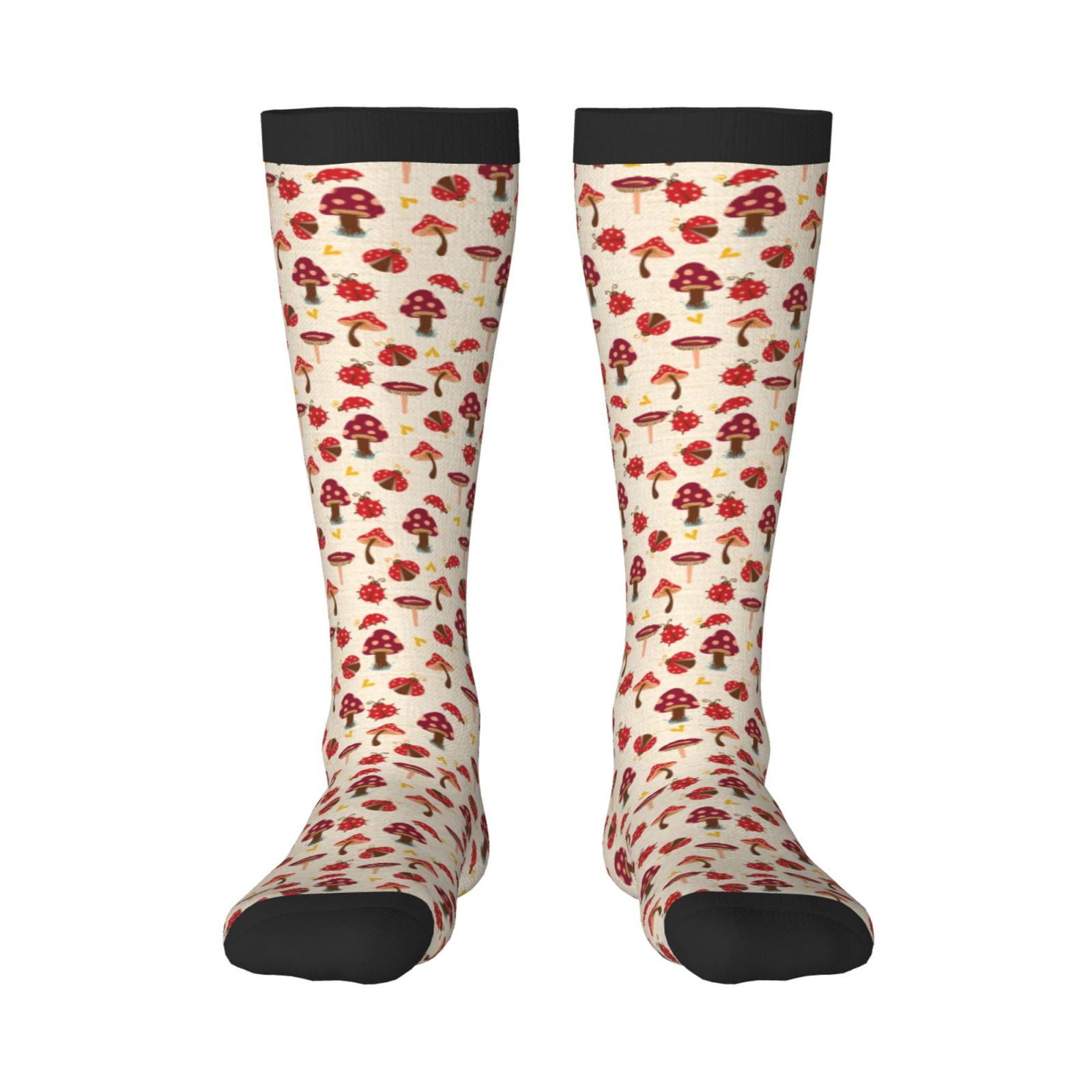 Xecao Mushrooms and Lady Bugs Print Compression Socks for Both Men And ...