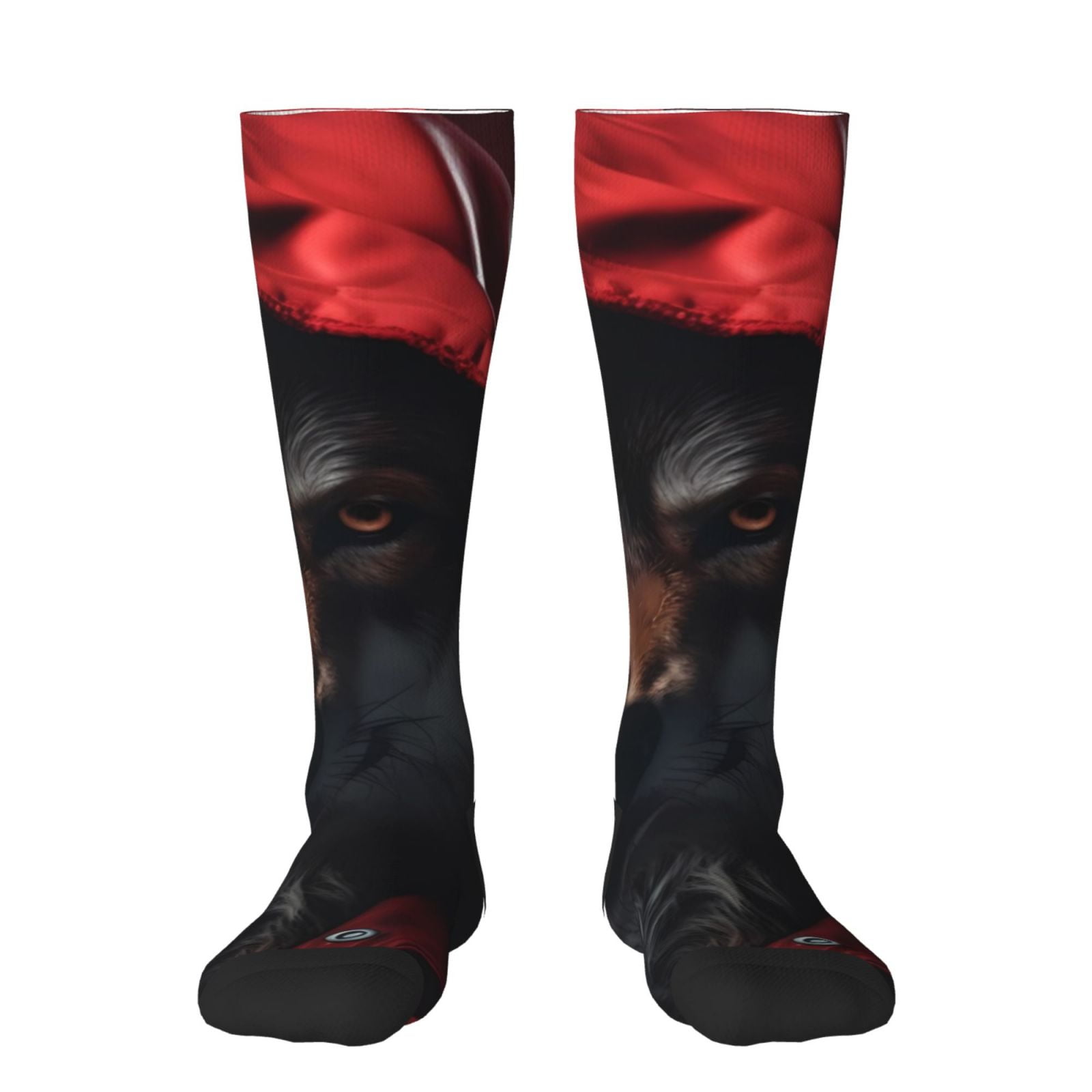 Xecao Mysterious Hooded Wolf Print Compression Socks for Both Men And ...