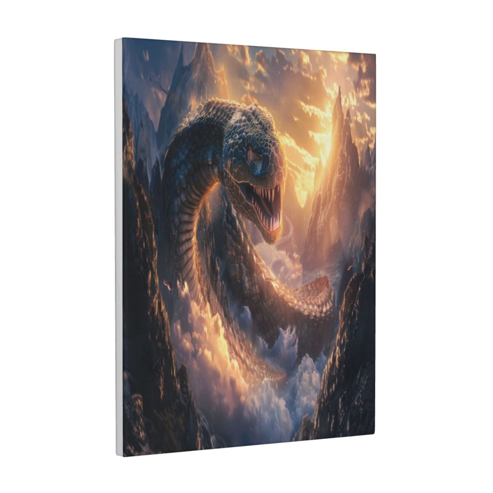 Xecao Mythical Serpent Mountain Sunrise for Ready-to-Hang Canvas Art ...
