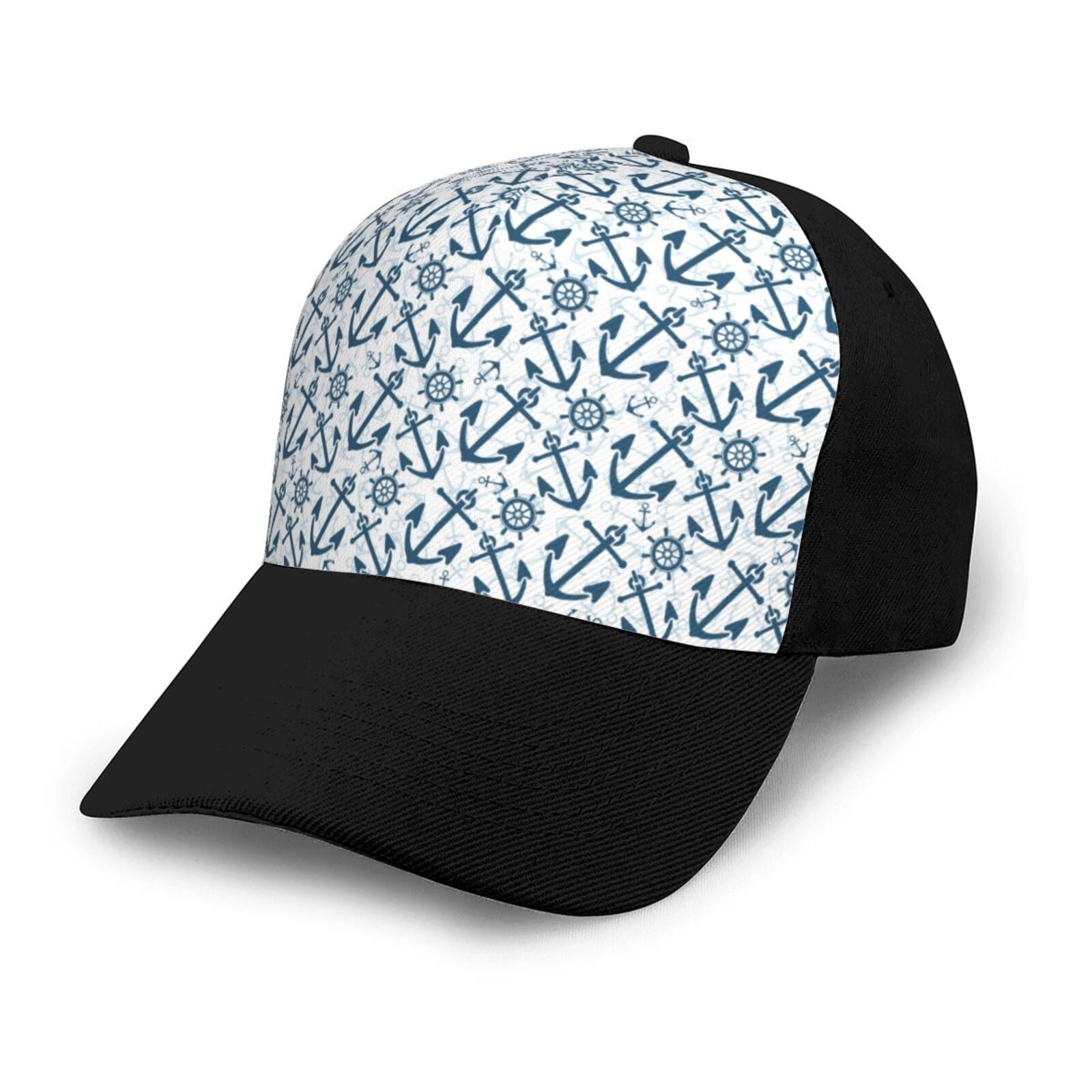 Xecao Nautical Theme Anchors print unisex vintage washed baseball cap ...