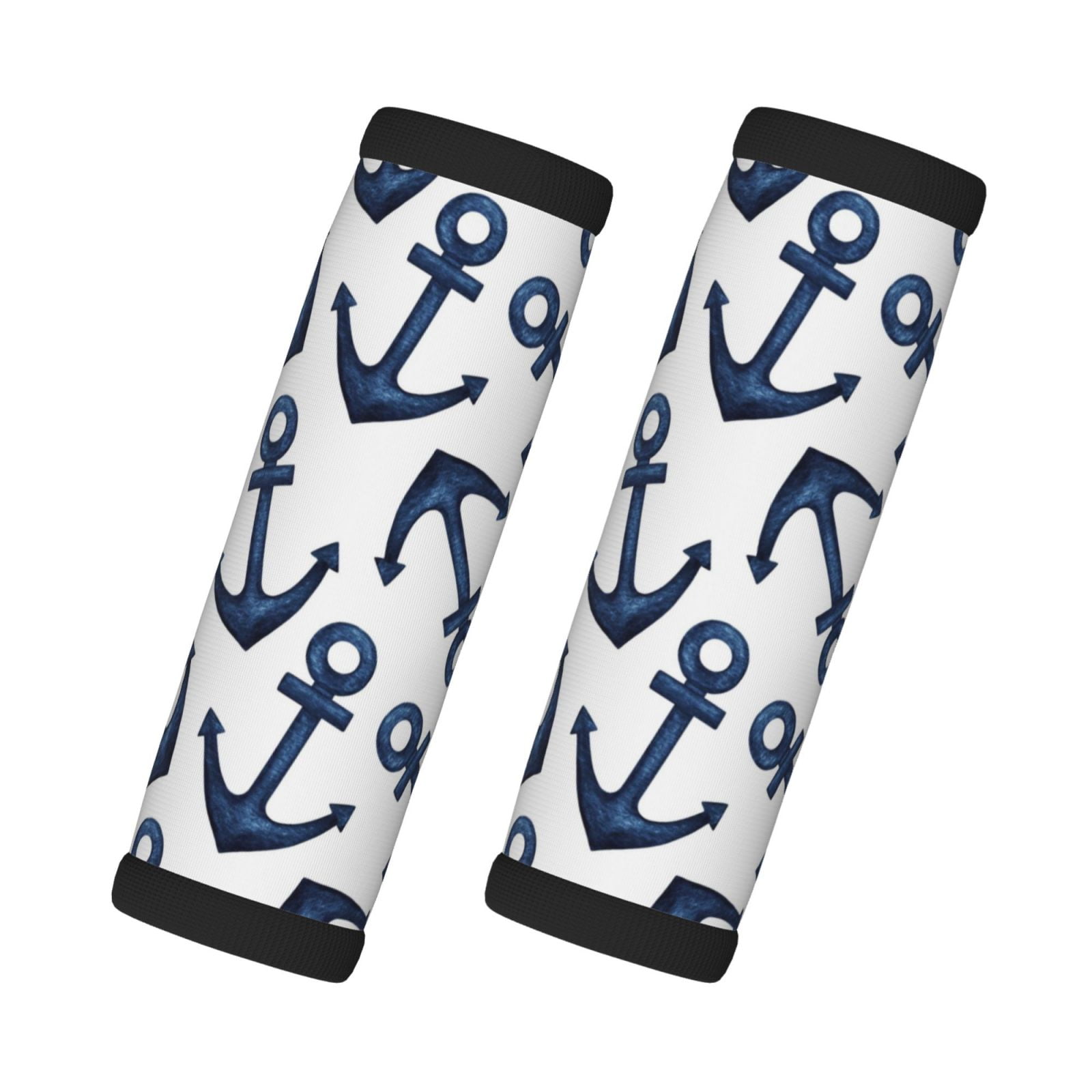 Xecao Navy Blue Anchors Print 2 Pack Luggage Handles Wrap Grips ...