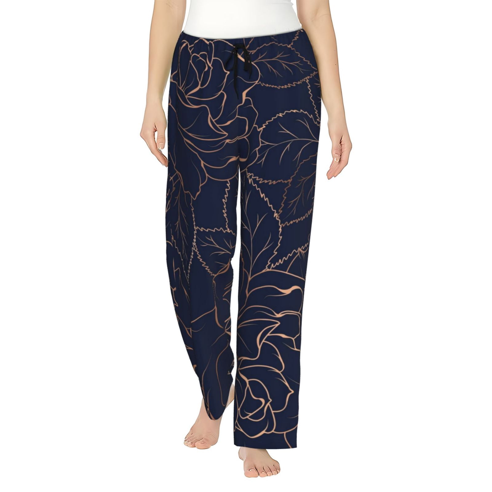 Xecao Navy Dark Blue Women's Straight Lounge Pajama Pants: The Epitome ...