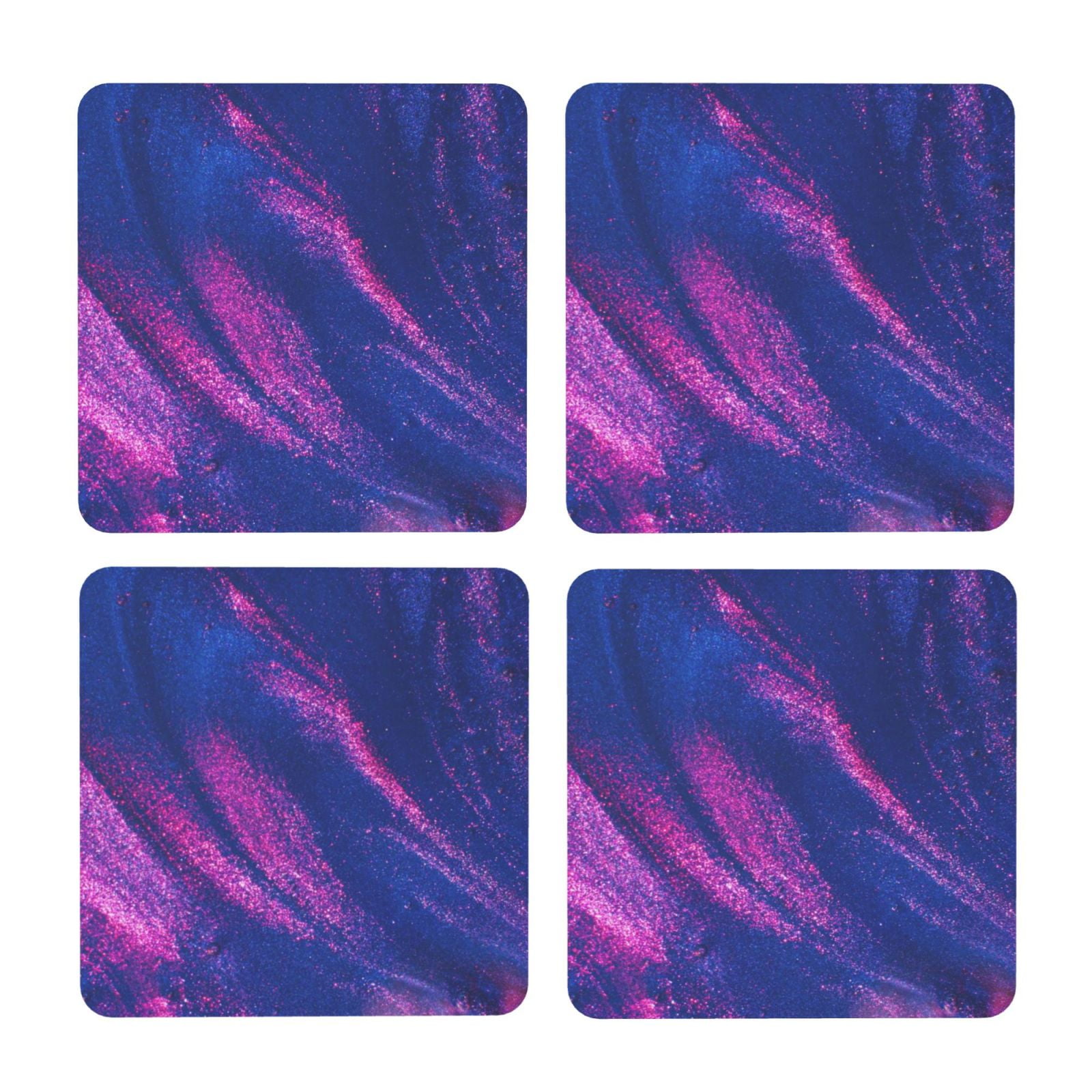 Xecao Neon Gradient Blue for MDF Cork Coaster 4 Pcs,Drink Coasters,Suit ...
