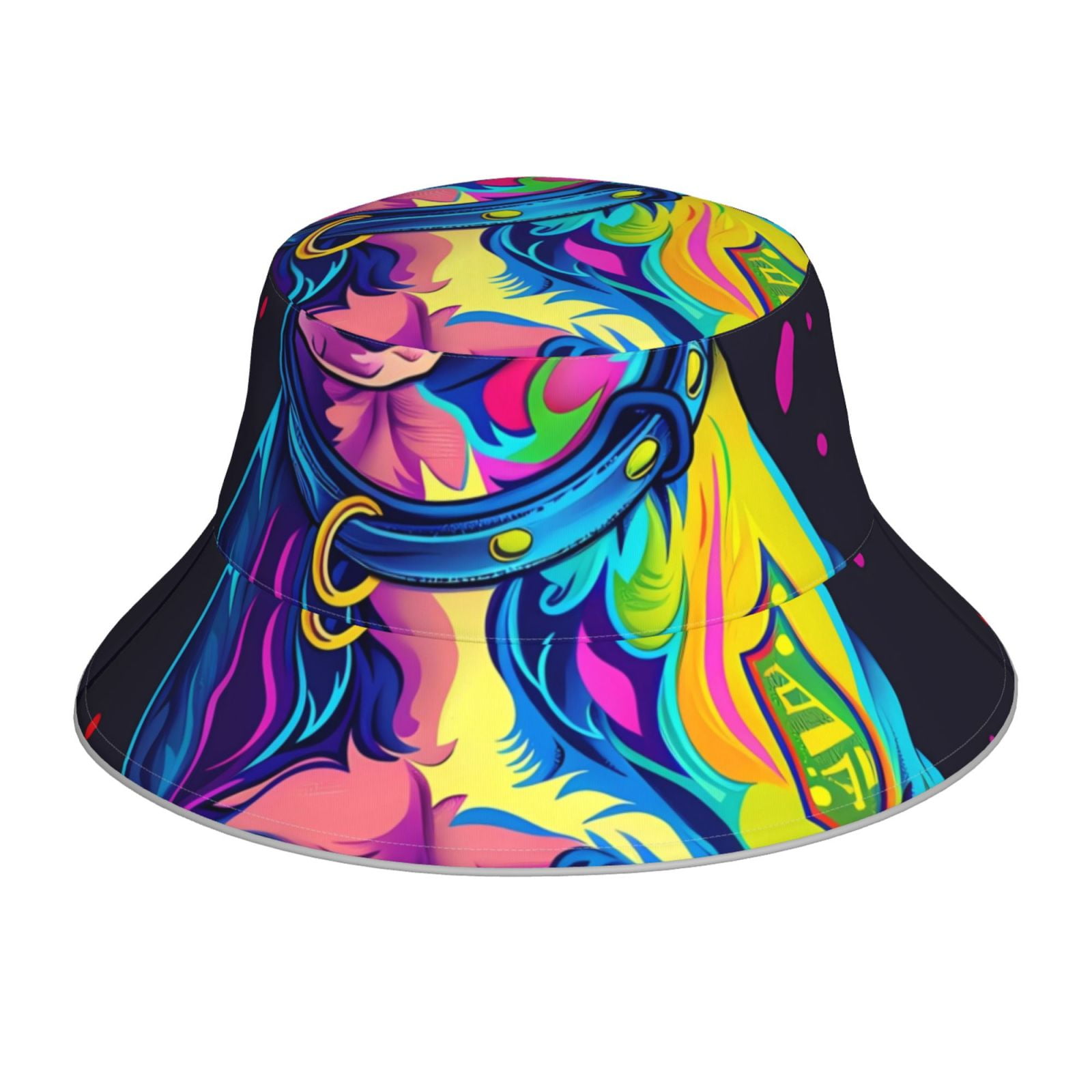 Xecao Neon Pop Art Pitbull Print Men and Women Night Reflective Hat ...
