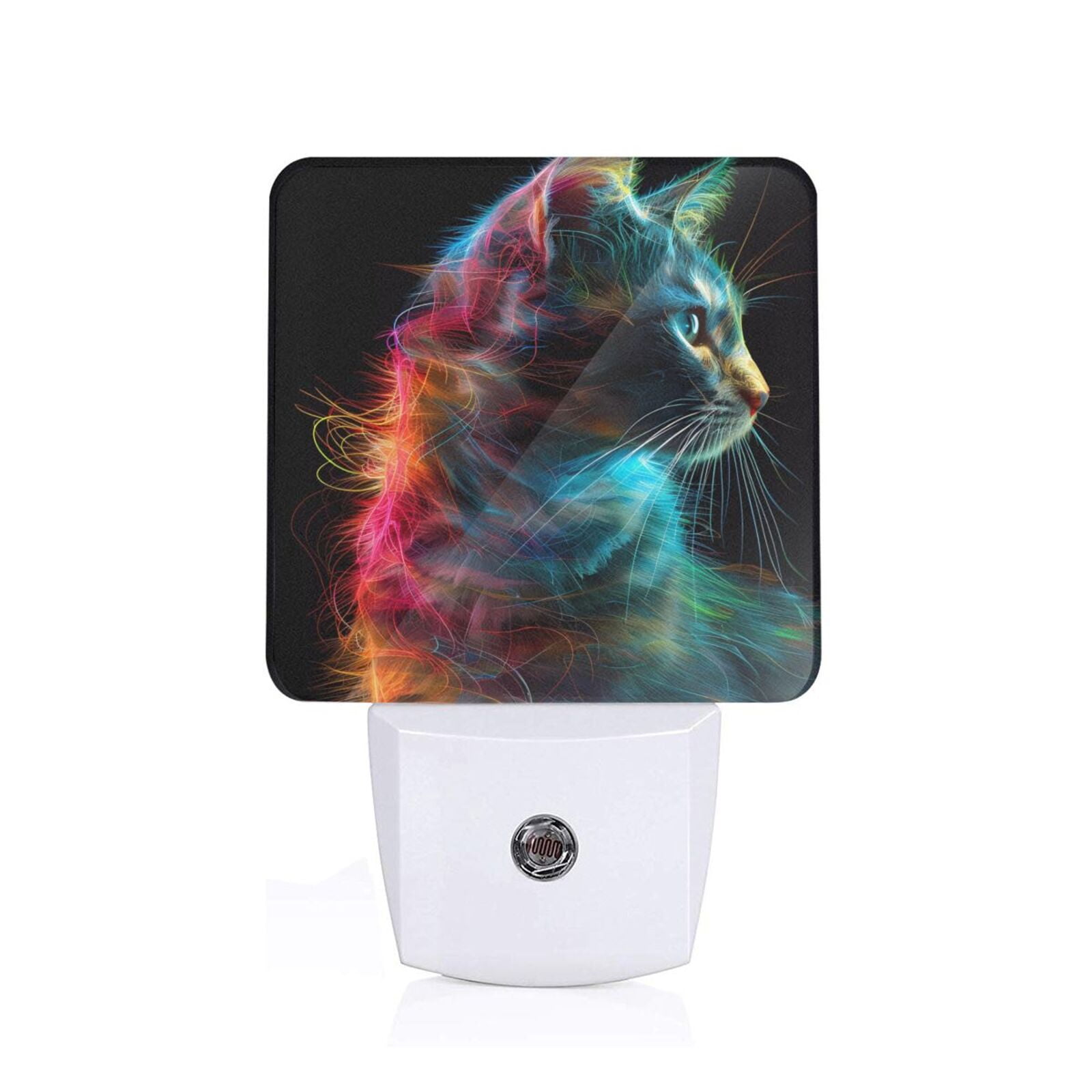 Xecao Neon Spectrum Cat Portrait for Night Light - a Wall-mounted LED ...