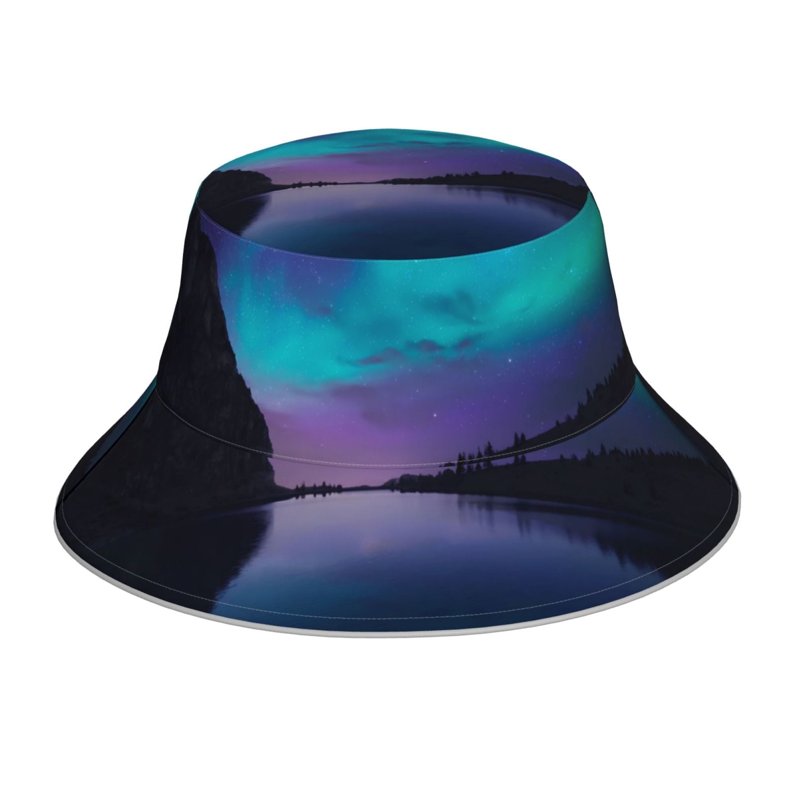 Xecao Night At Lake Aurora Print Men and Women Night Reflective Hat ...