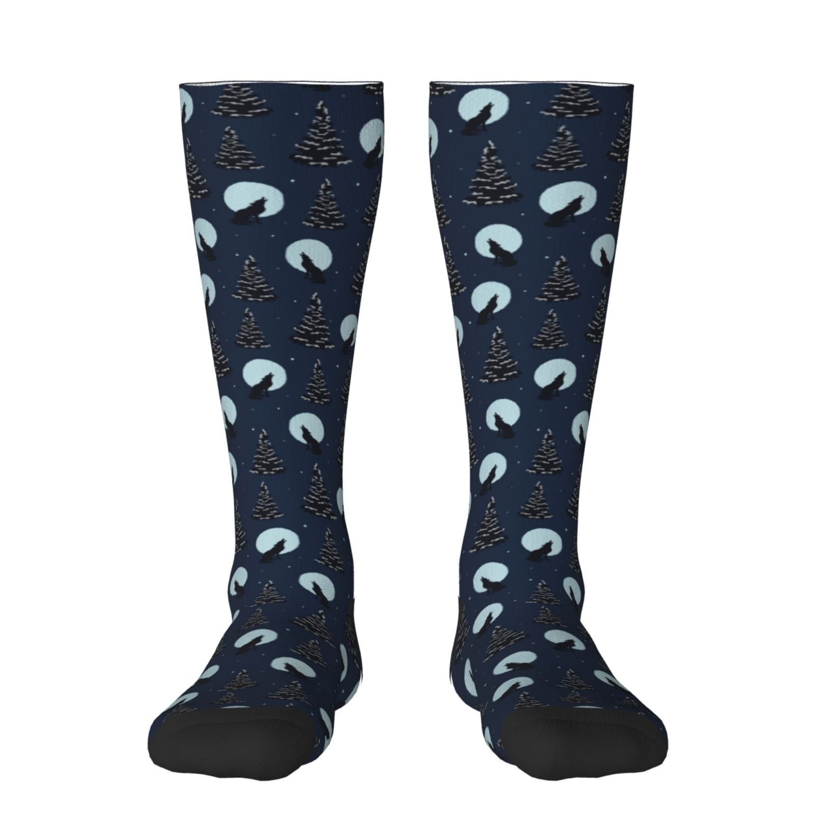Xecao Night Forest Wolf Print Compression Socks for Both Men And Women ...